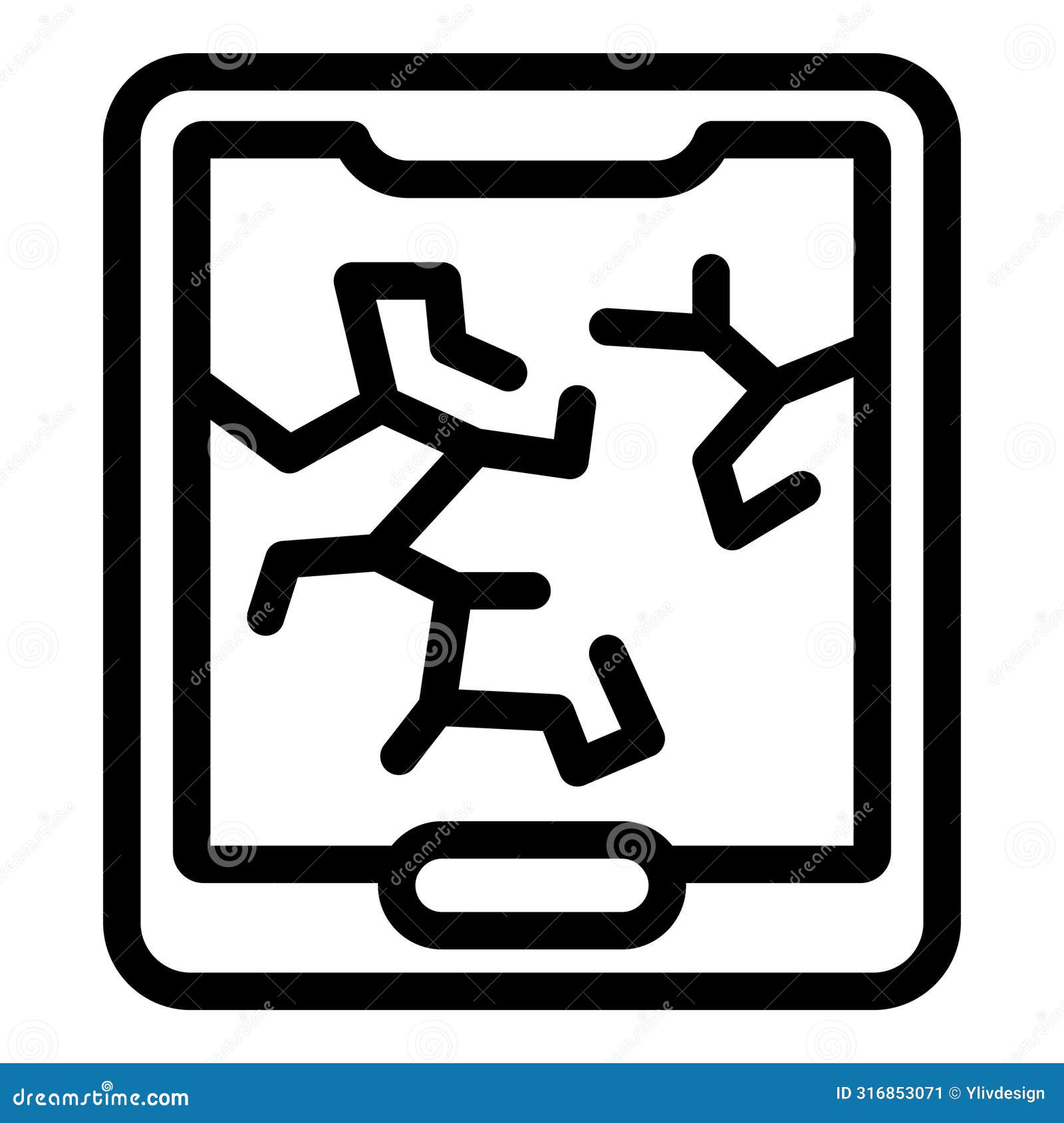 Electronic Device Waste Icon Outline Vector. Cracked Electrical ...