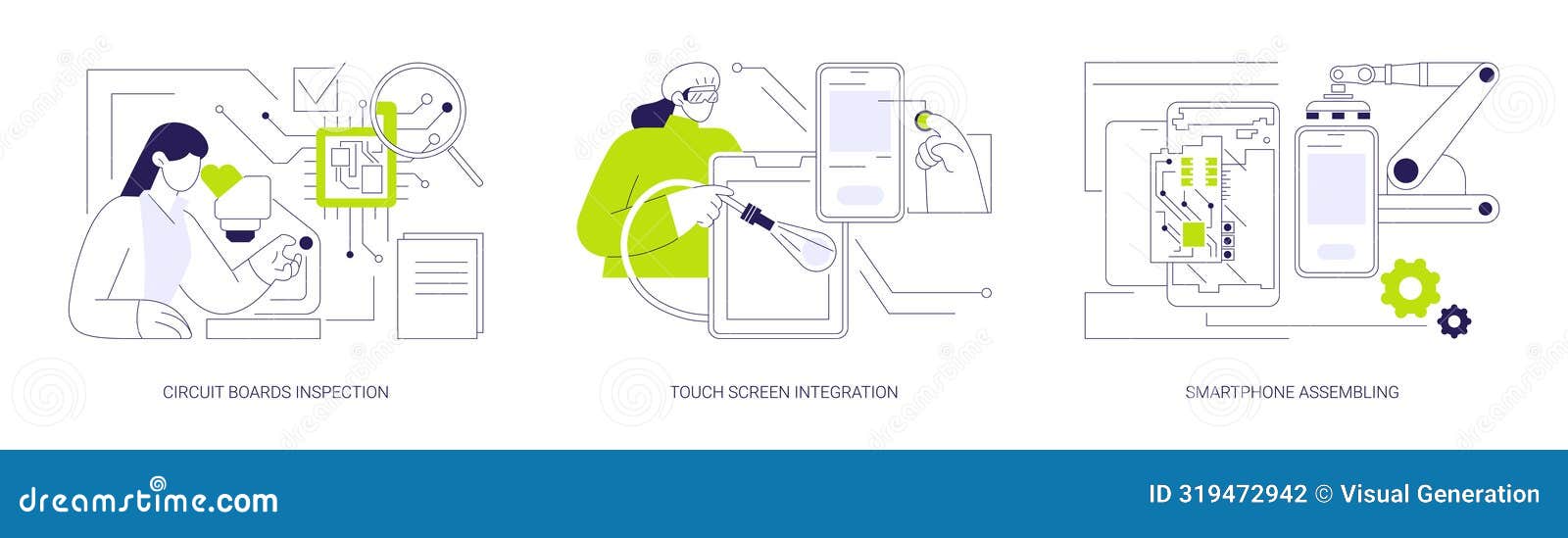 Electronic Devices Assembly Abstract Concept Vector Illustrations ...