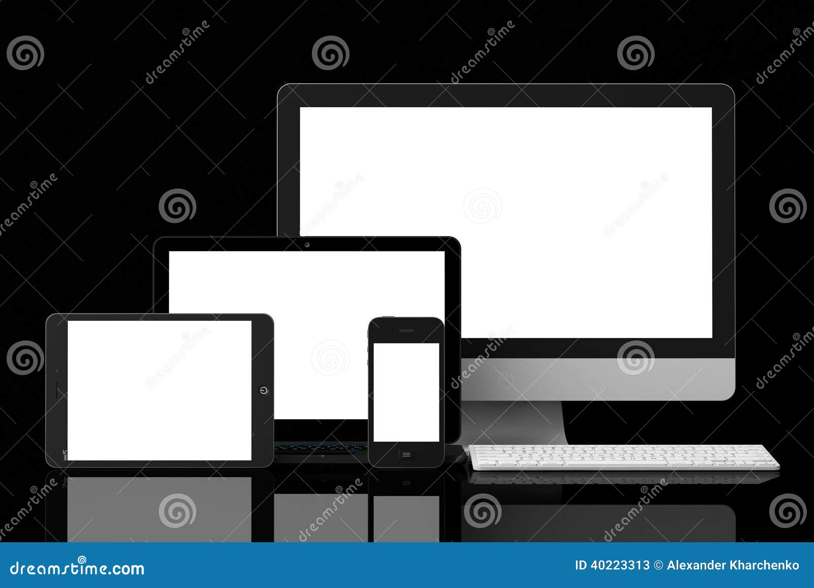 Electronic Devices with Blank Screens Stock Illustration - Illustration ...