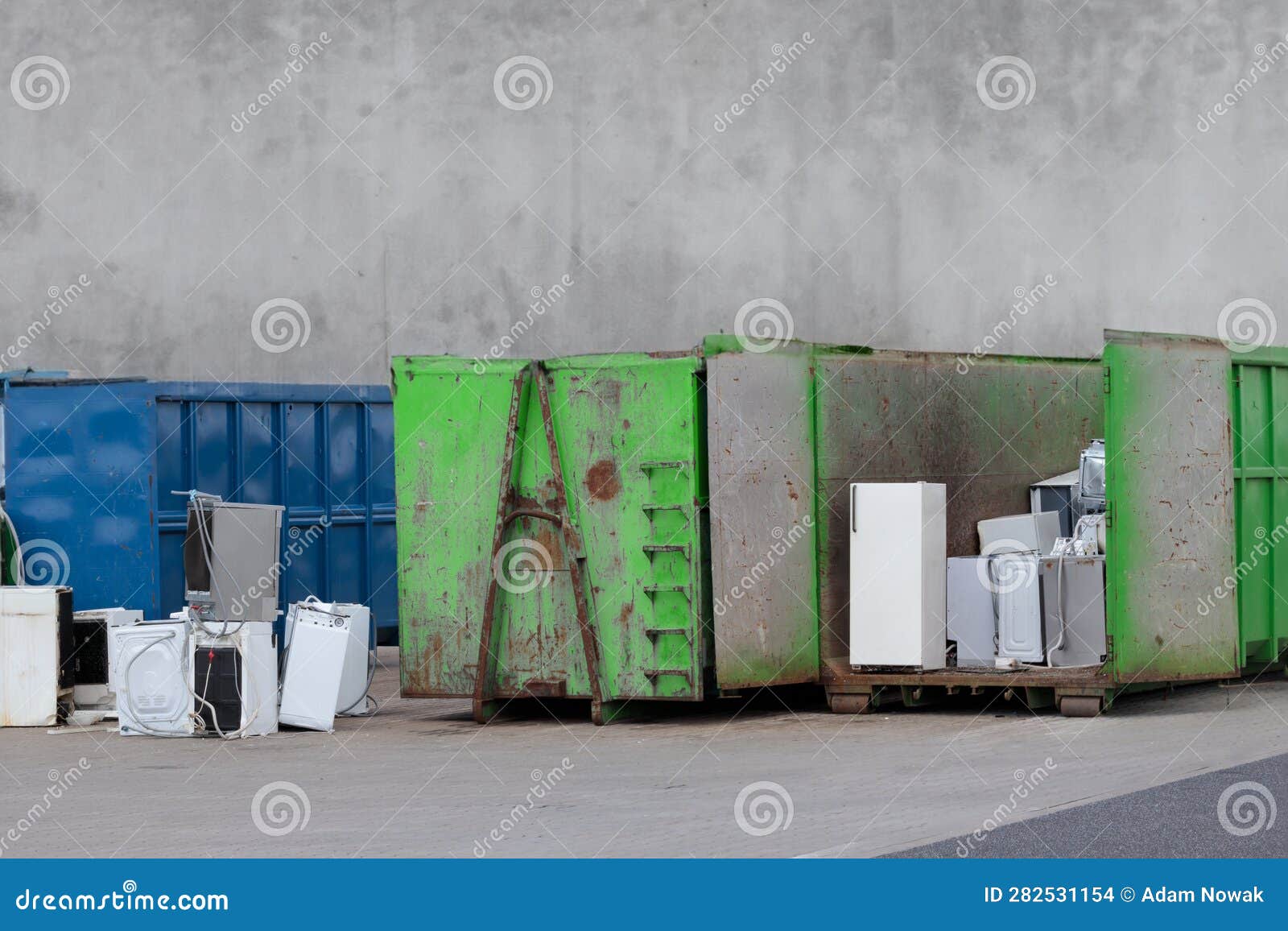 Electronic-waste Including Refrigerators, Waiting for Disposal Stock ... Electronic-waste Including Refrigerators, Waiting for Disposal Stock ...