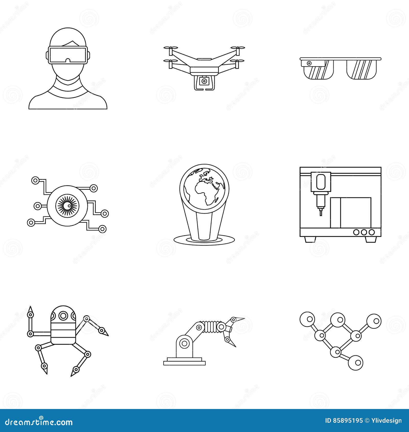 Electronic Devices of Future Icons Set Stock Vector - Illustration of ...