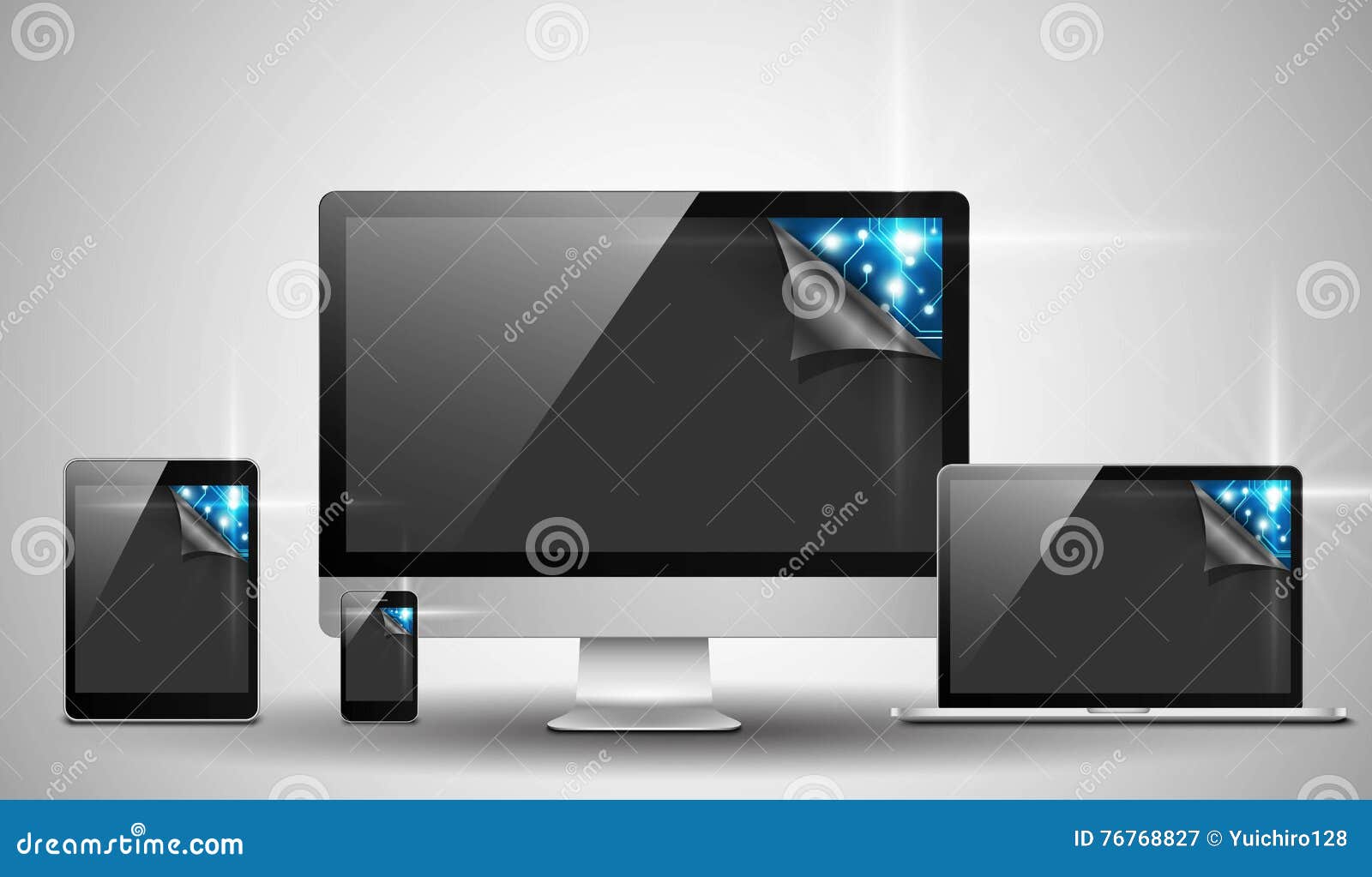Electronic Devices with High Tech Circuit Board Stock Vector ...