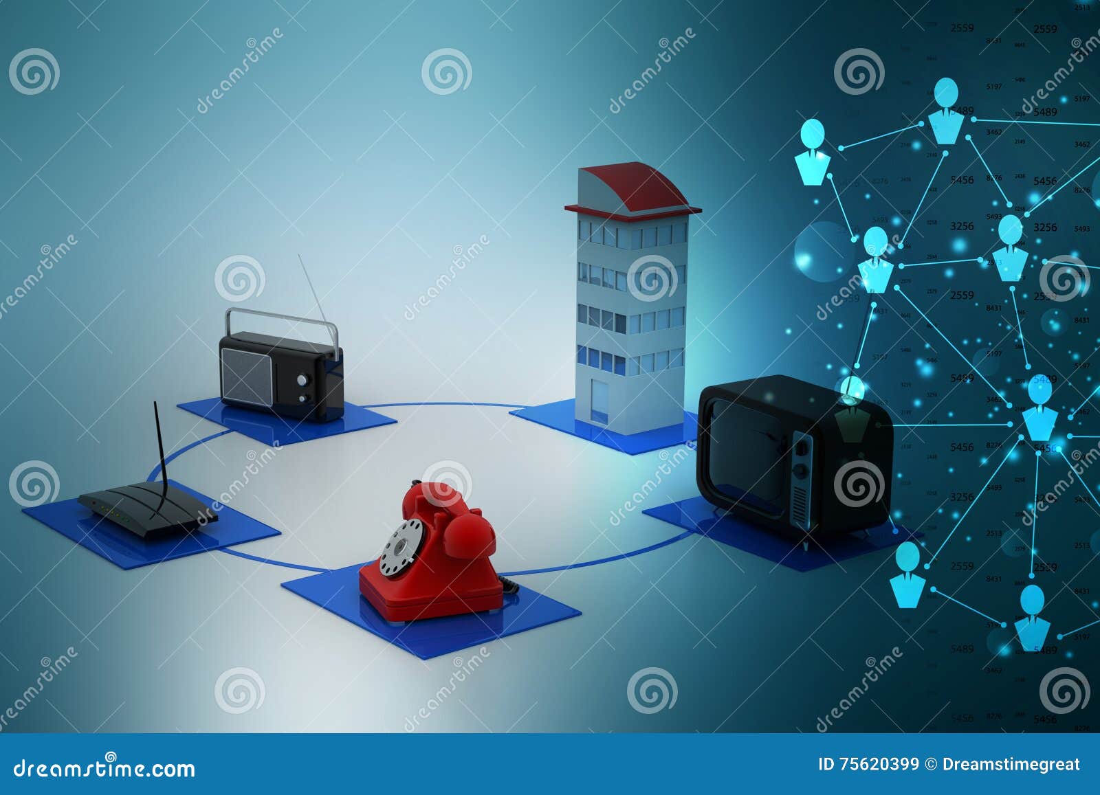 Electronic devices network stock illustration. Illustration of graphic ...