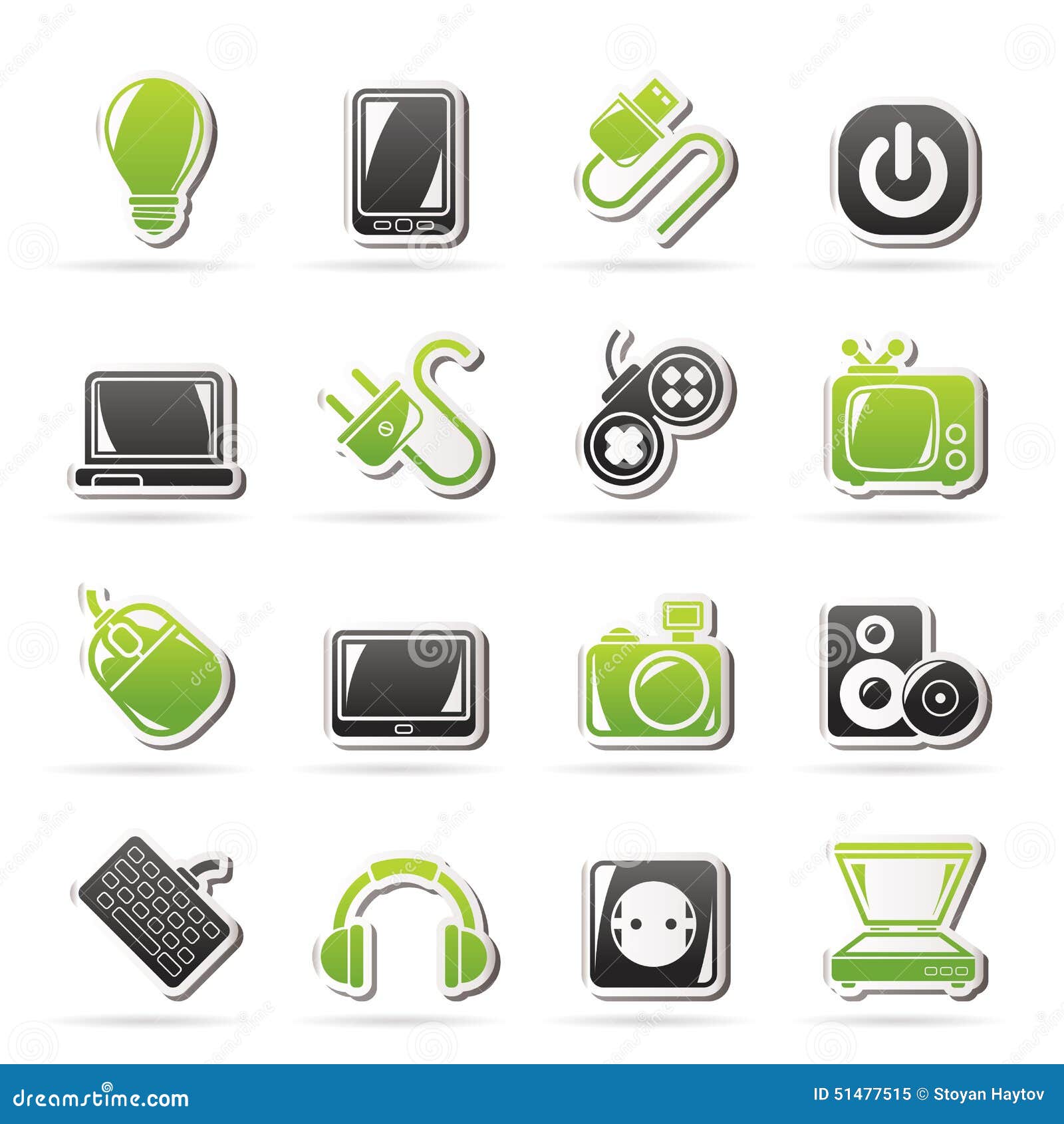 Electronic Devices Objects Icons Stock Vector - Illustration of ...