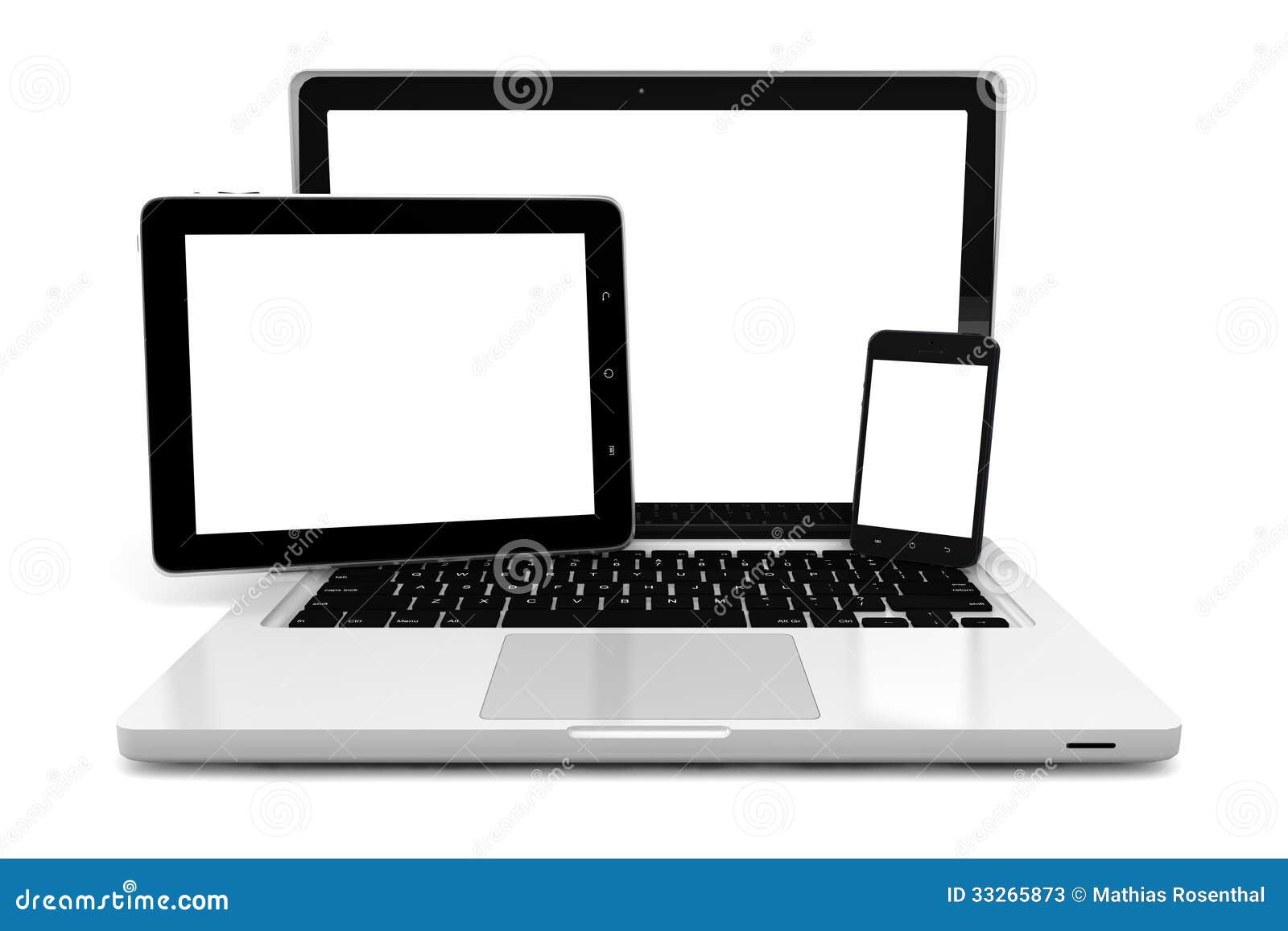 Electronic Devices With White Screens Vector Illustration ...