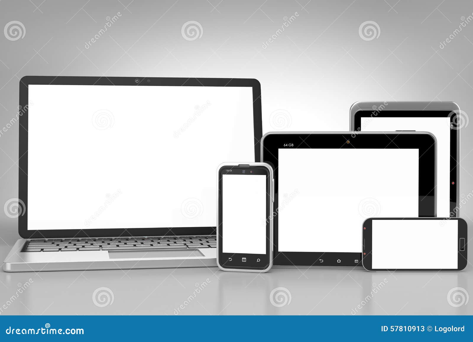 Electronic devices set stock illustration. Illustration of colors ...