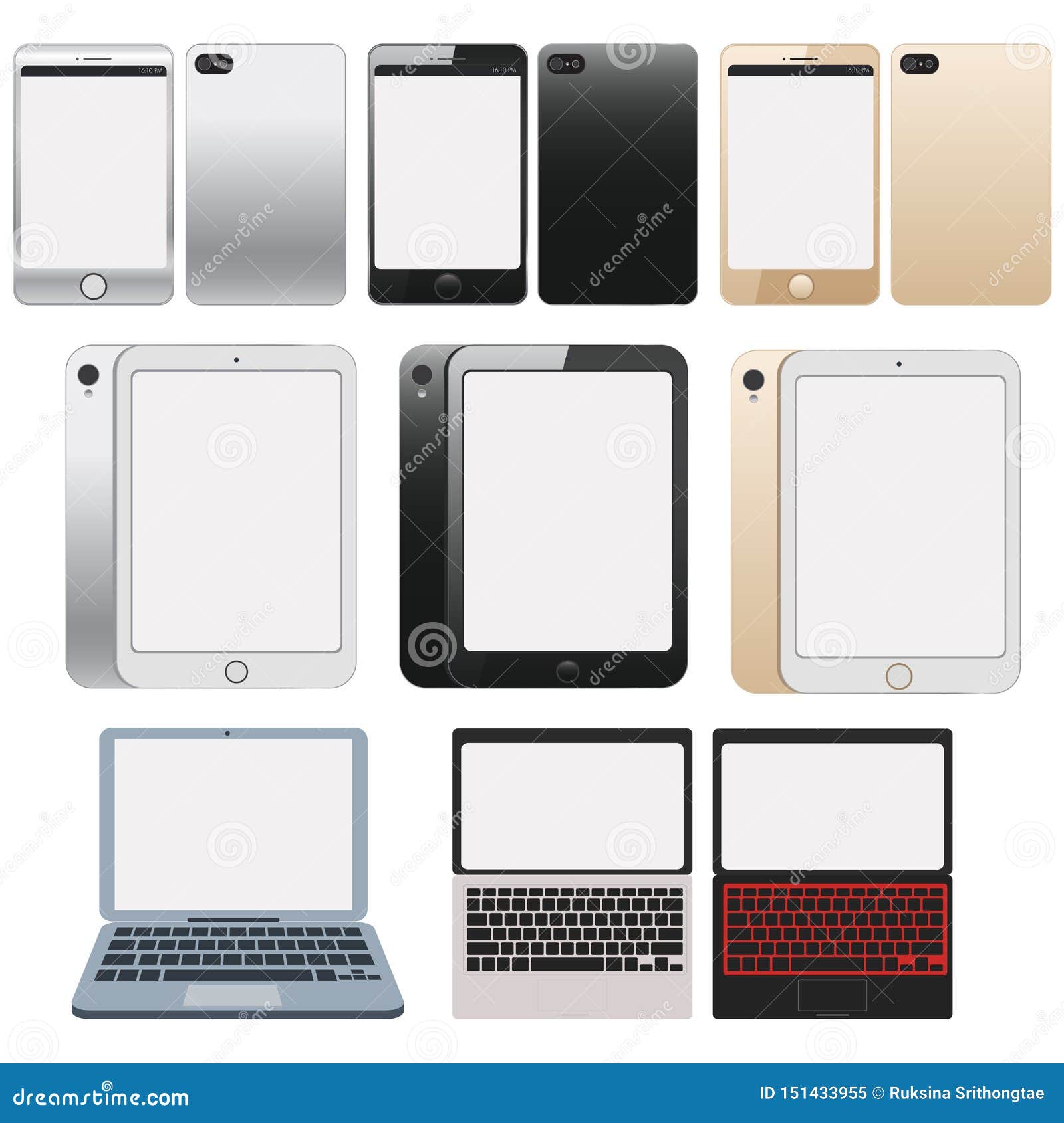 Electronic Devices With White Screens Royalty-Free Stock Photo ...