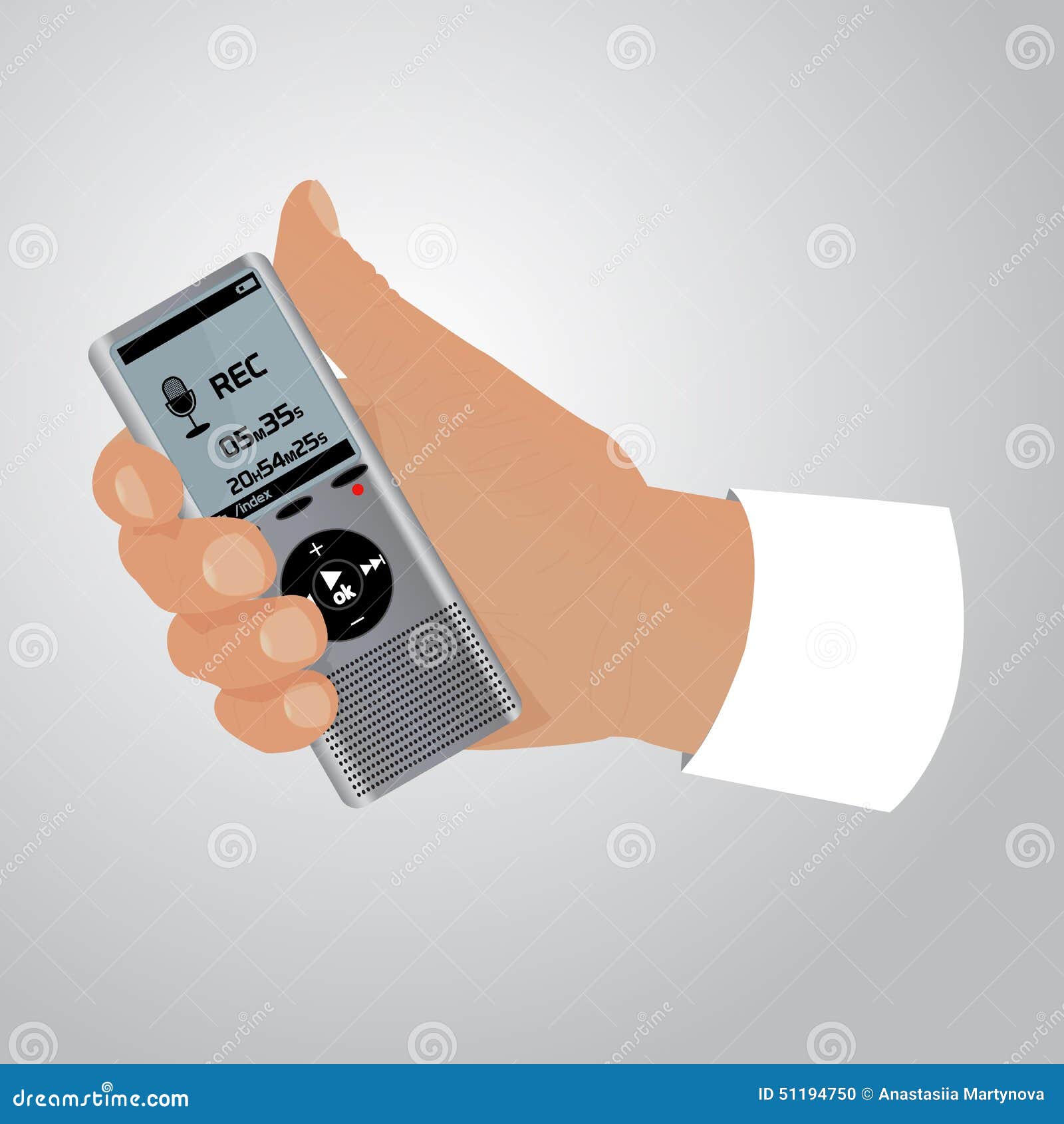 Electronic Dictaphone for Digital Recoder Stock Vector - Illustration ...