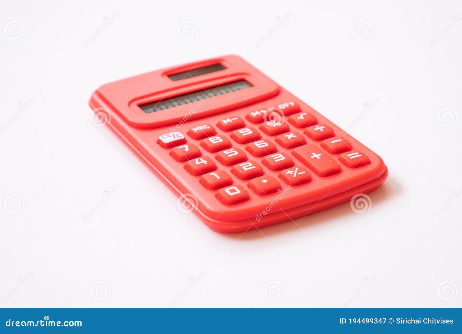 Electronic Digital Calculator for Calculate Number on White Background ...