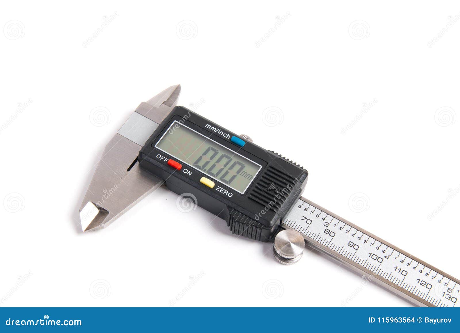 Electronic Digital Caliper on White Background Stock Photo - Image of ...