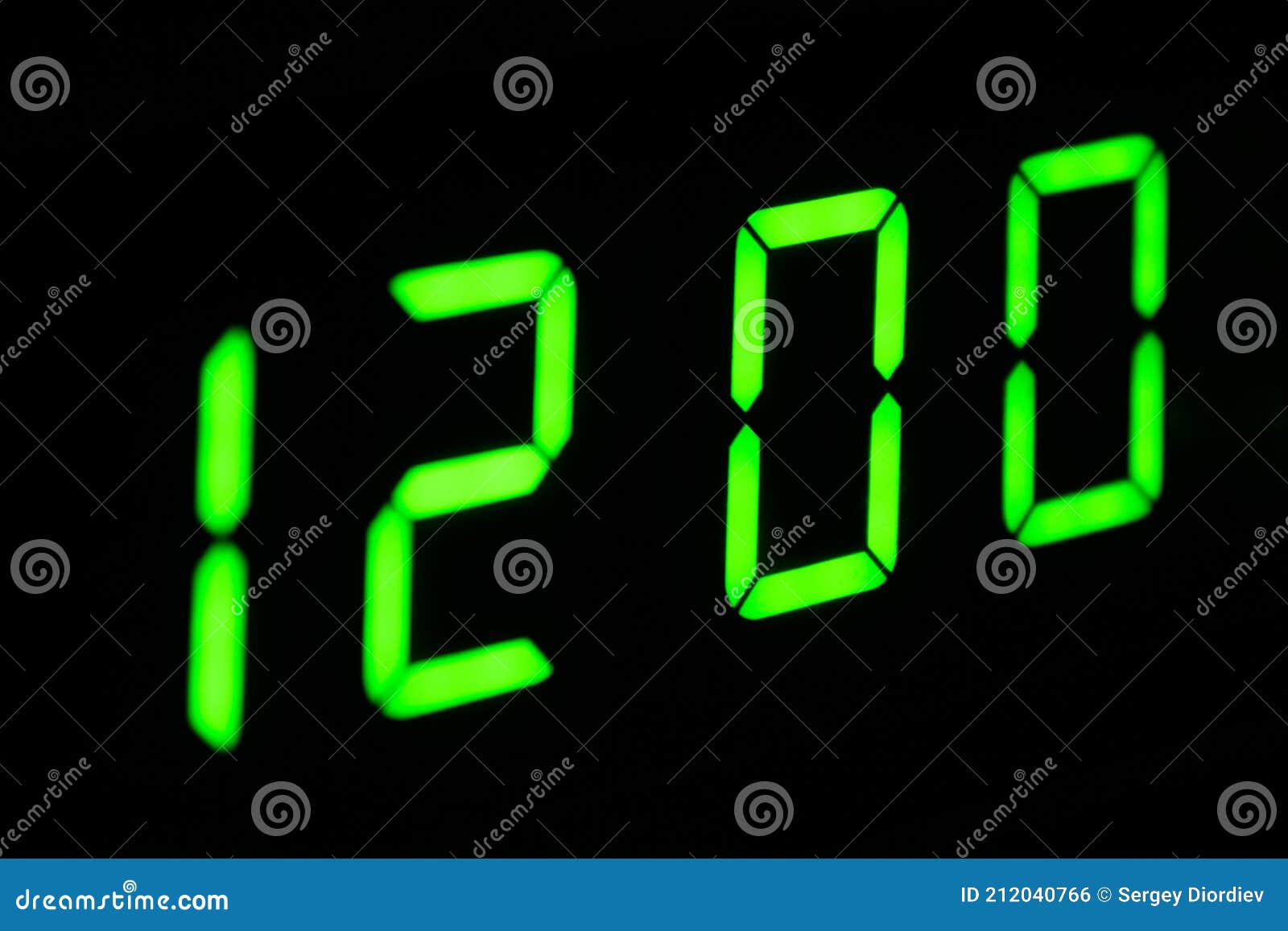 Electronic Digital Clock Close-up. the Clock is 12 O Clock Stock Photo ...