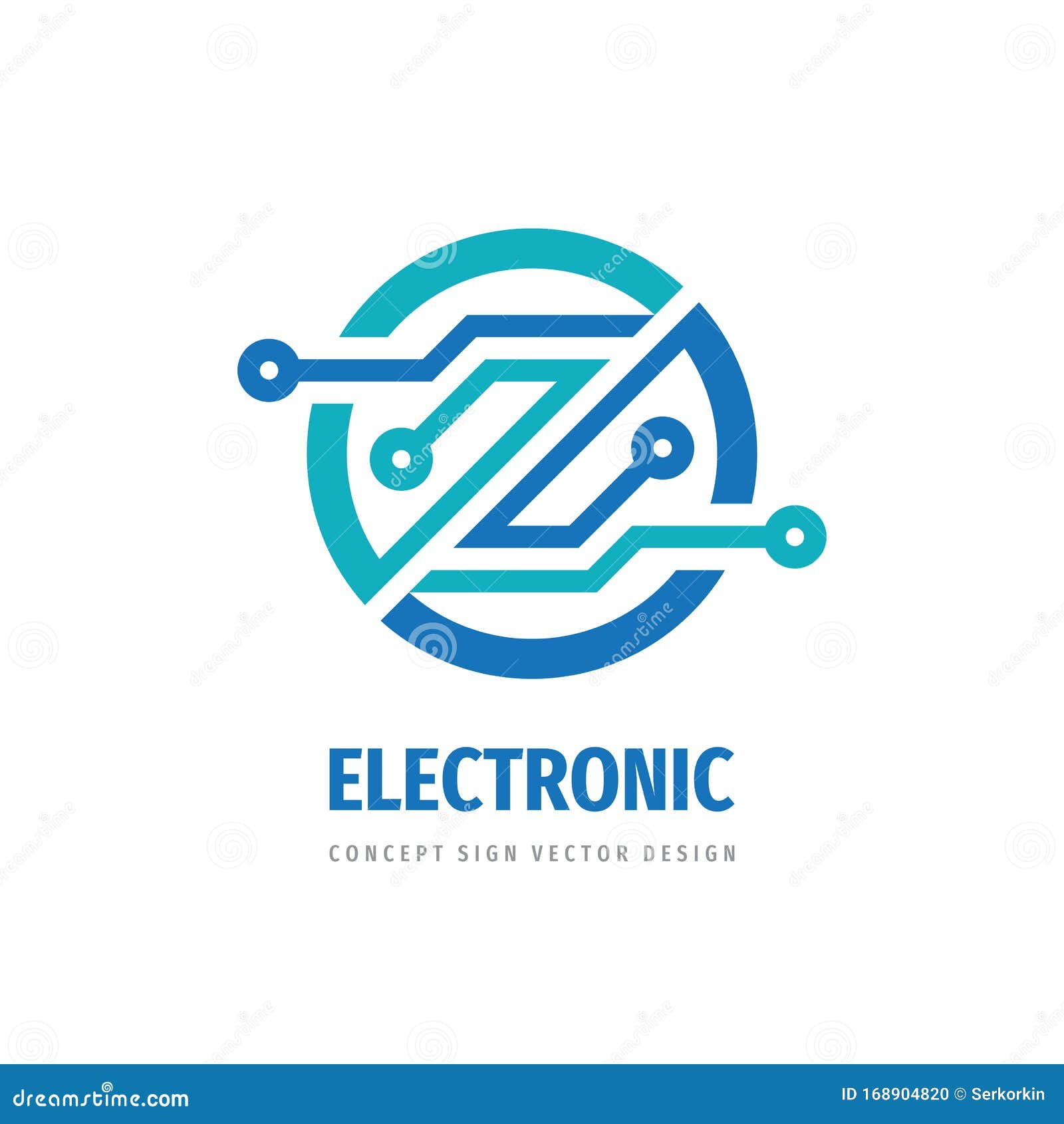 Electronic Digital Logo Design. Computer Chip Sign. Network ...