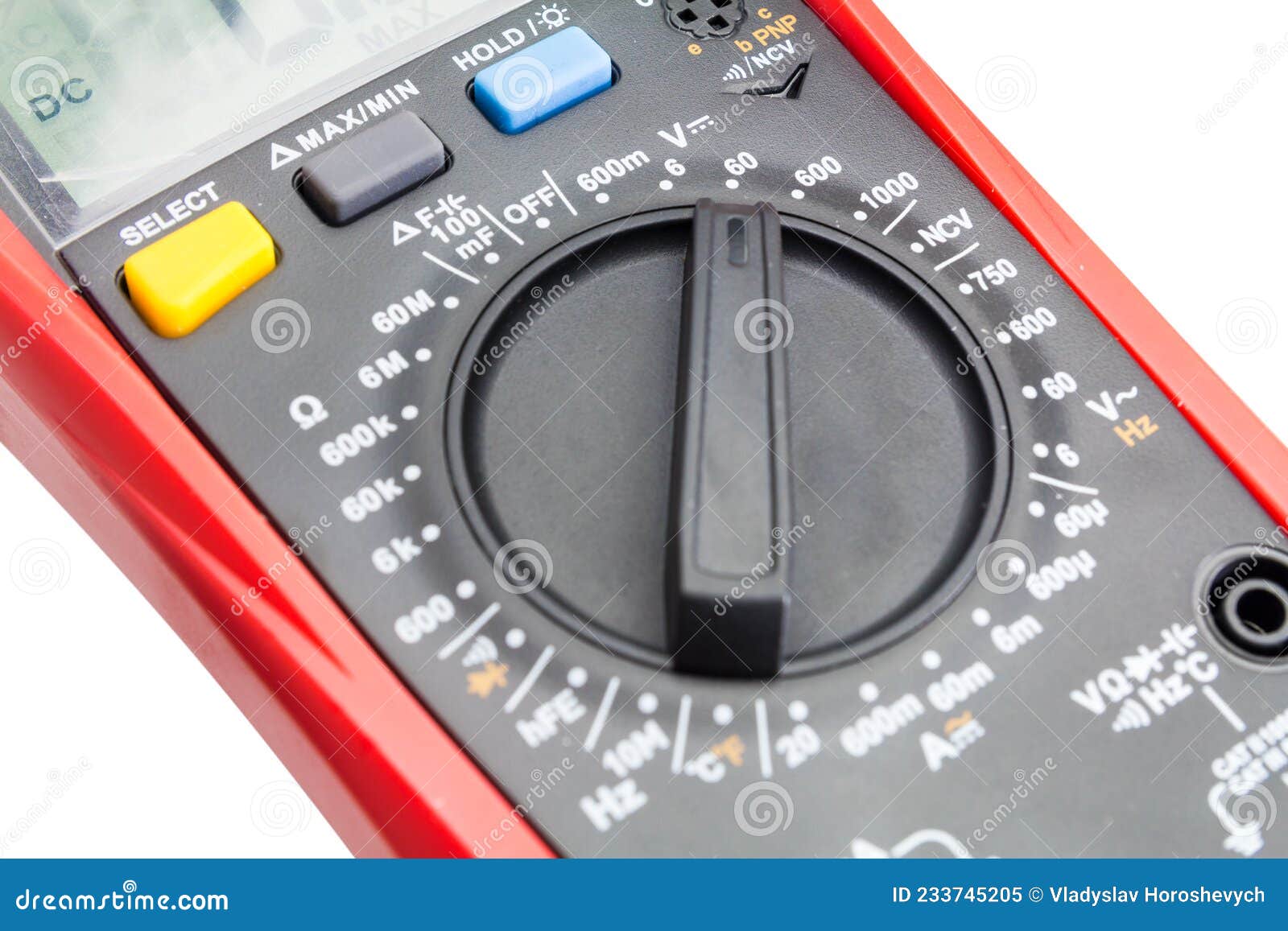 Electronic Digital Multimeter Isolated on White Background, Close-up ...