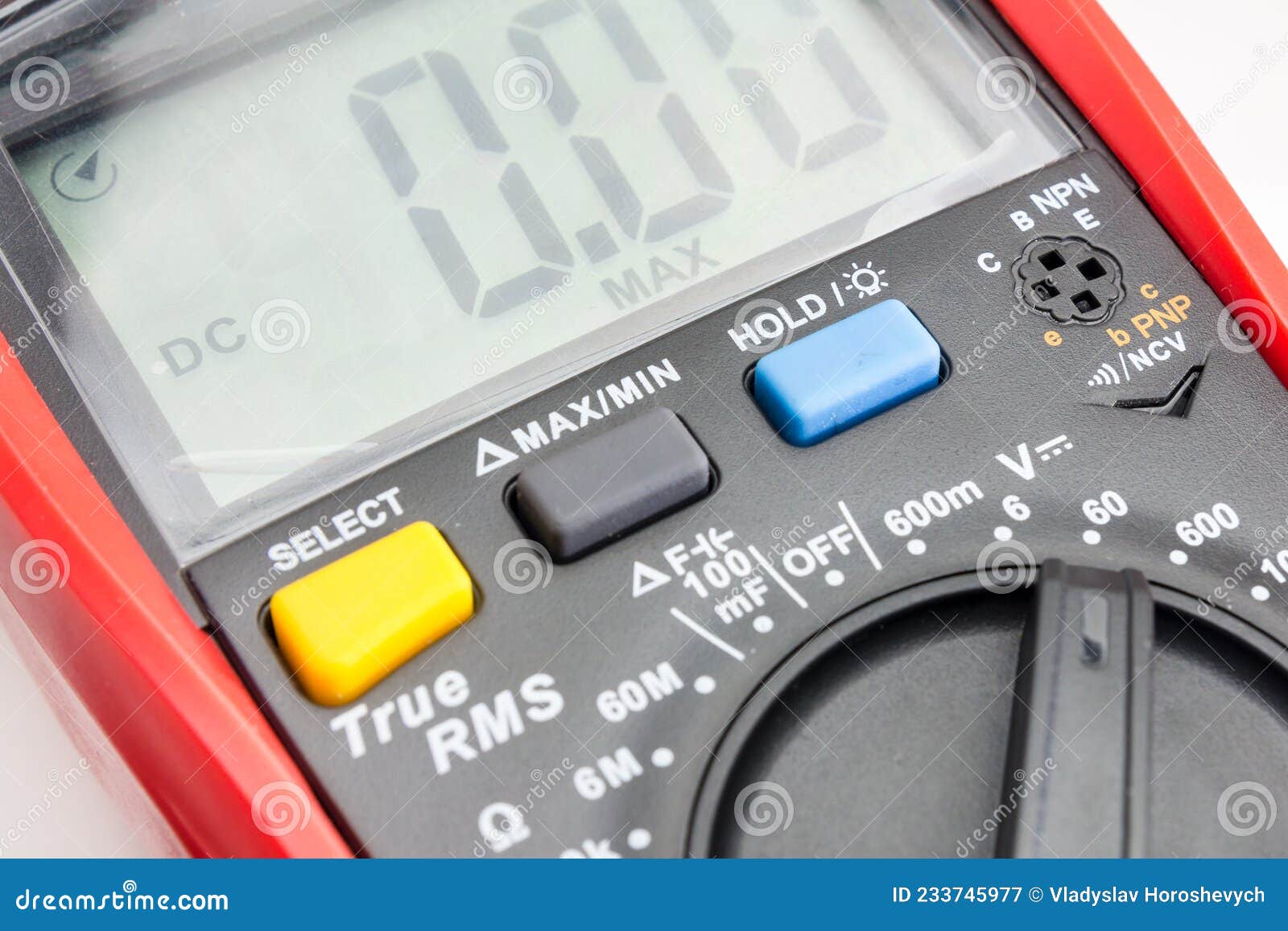 Electronic Digital Multimeter Isolated on White Background, Close-up ...