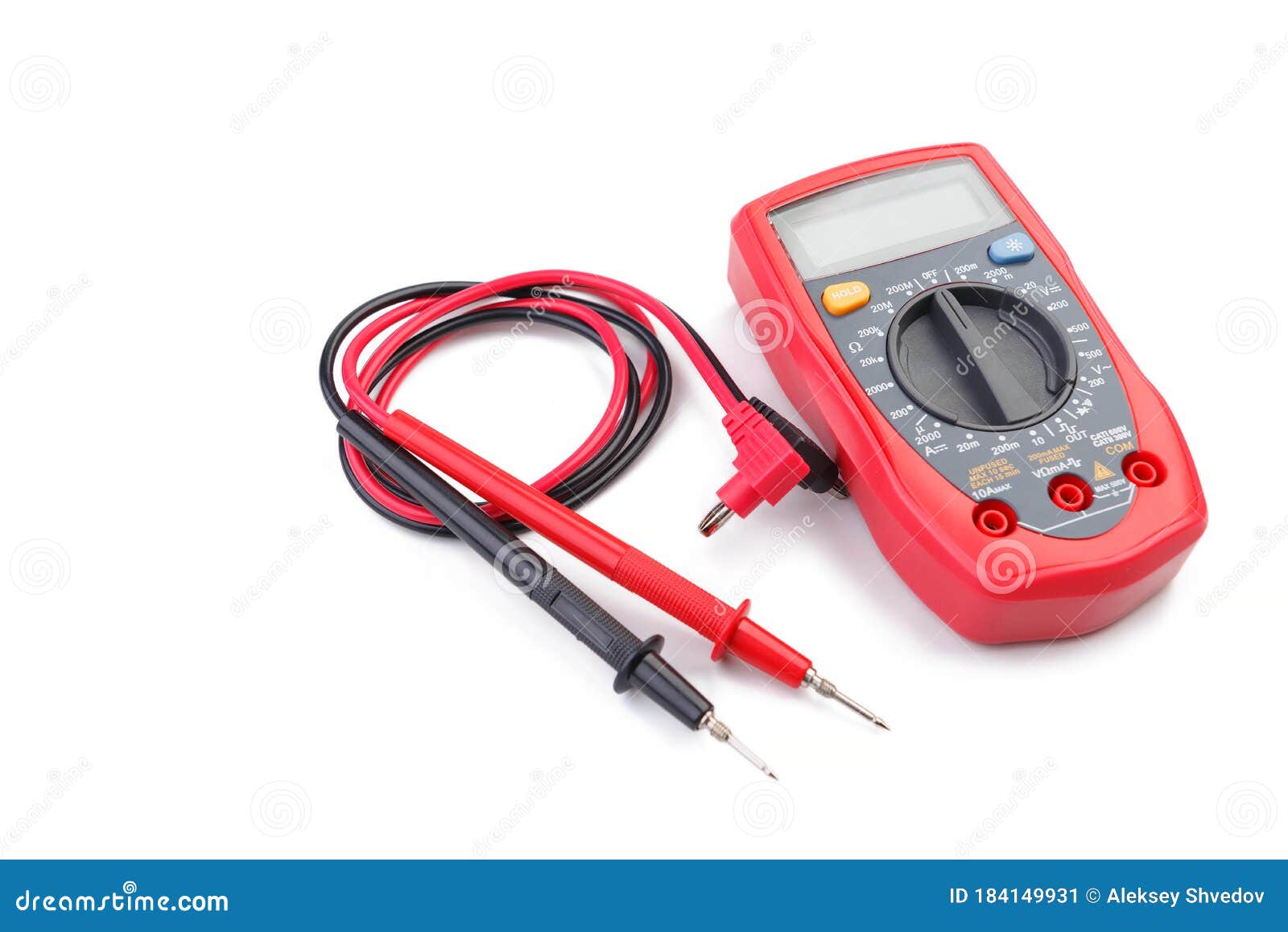 Electronic Digital Multimeter Isolated on White Background Stock Image ...