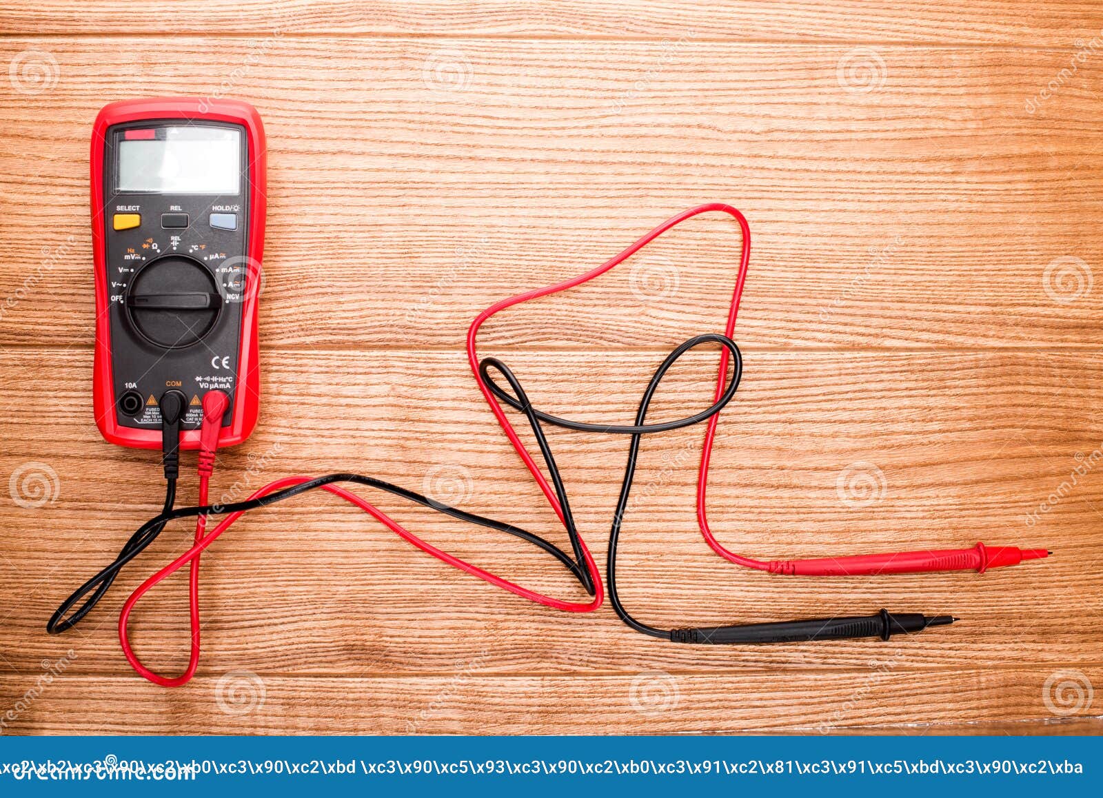 Electronic Digital Multimeter Isolated on White with Probes. Digital ...