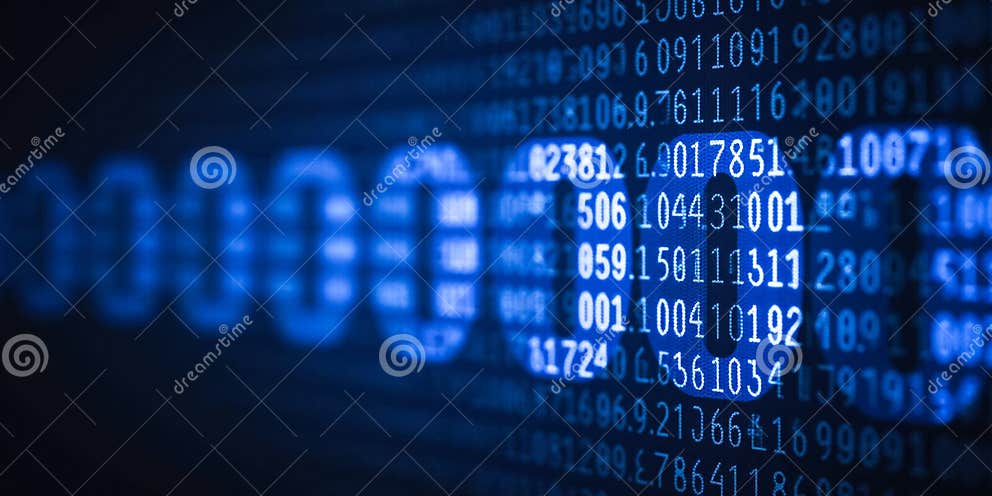 Electronic Digital Number Display on Computer Monitor Featuring White ...