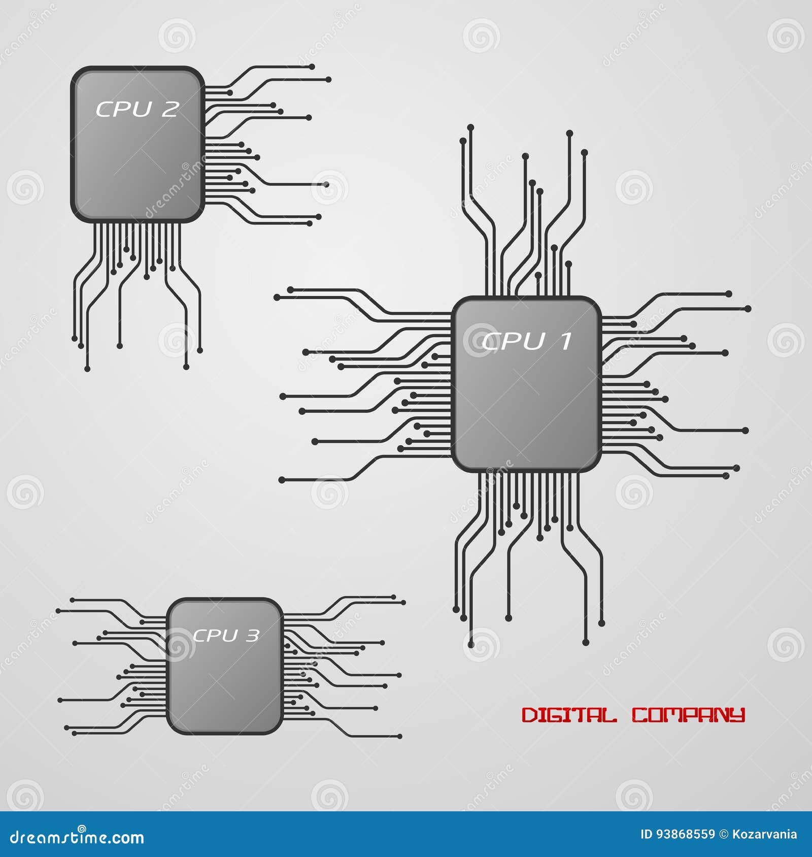 Digital Processor CPU - Vector Logo Template For Corporate Identity ... Digital Processor CPU - Vector Logo Template For Corporate Identity ...