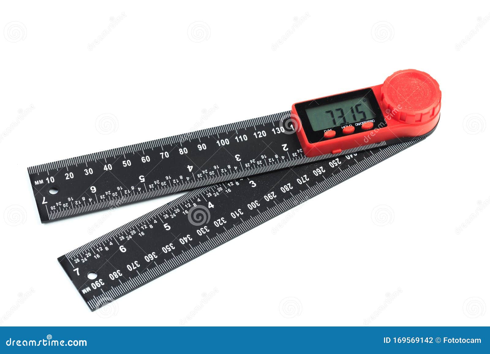 Electronic Digital Protractor on White Background - Image Stock Photo ...