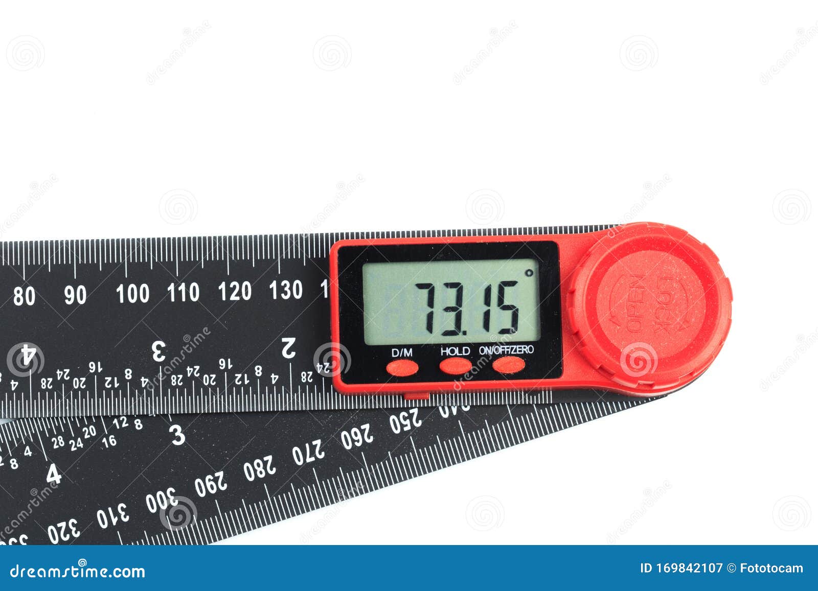 Electronic Digital Protractor on White Background - Image Stock Image ...