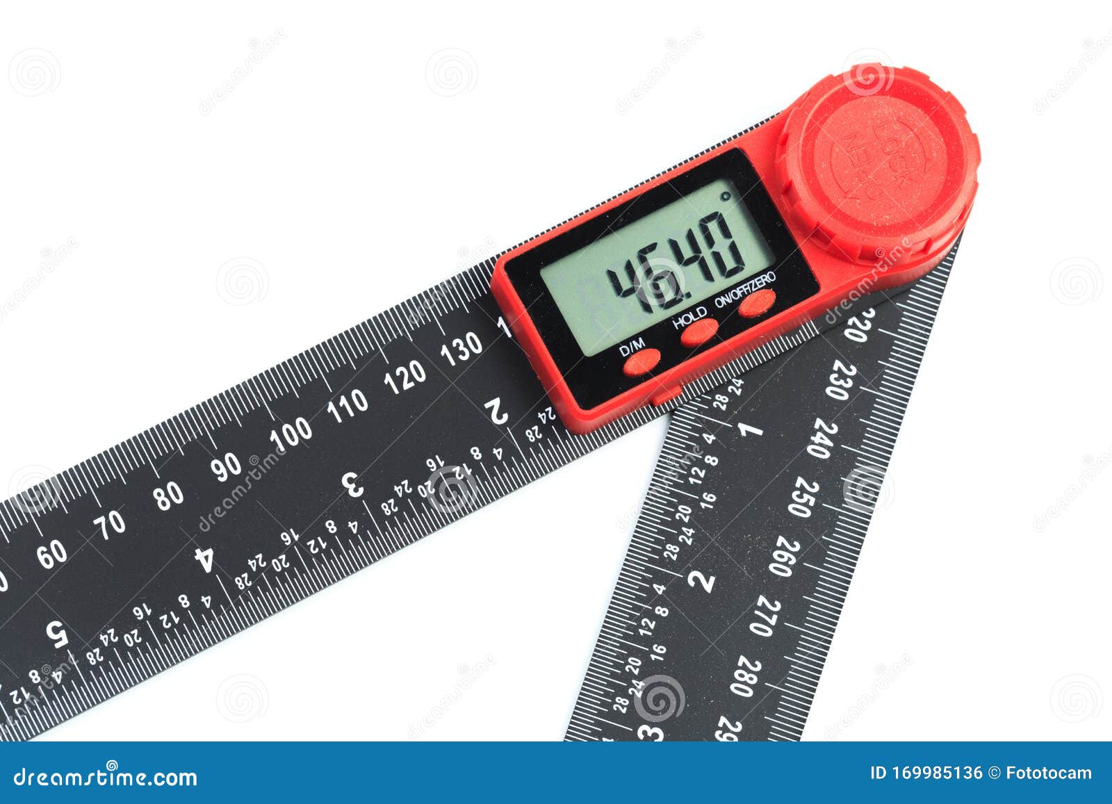 Electronic Digital Protractor on White Background - Image Stock Photo ...