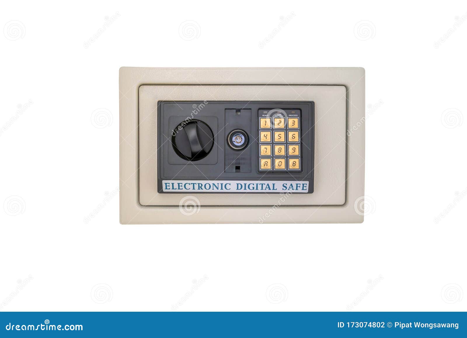 Electronic Digital Safe Isolated on White Background with Clipping Path ...