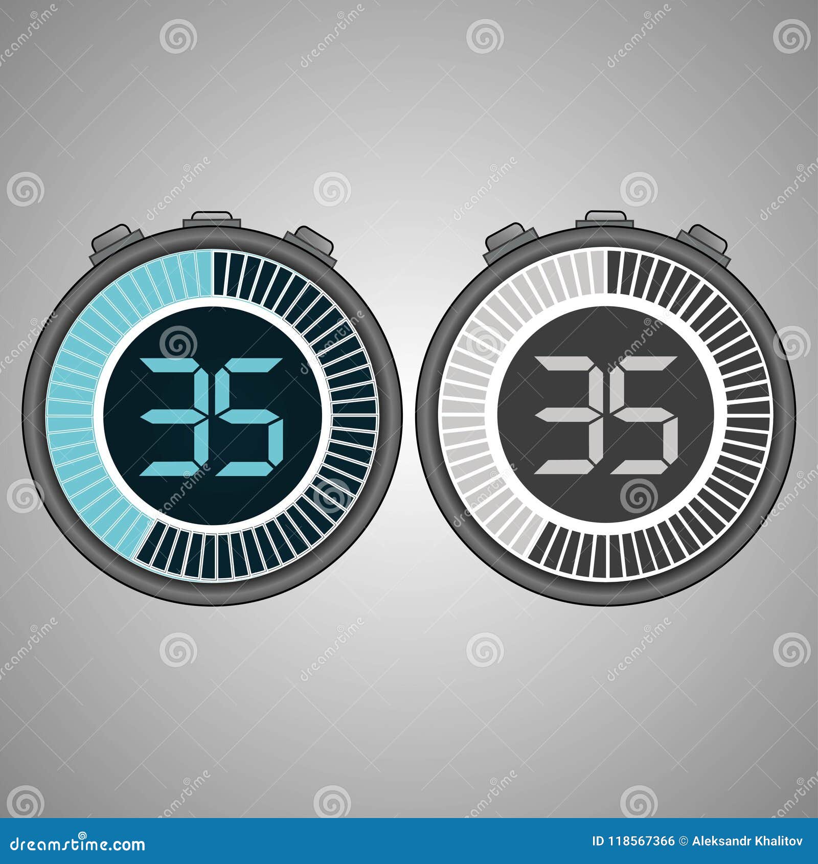 Electronic Digital Stopwatch 35 Seconds Stock Illustration ...