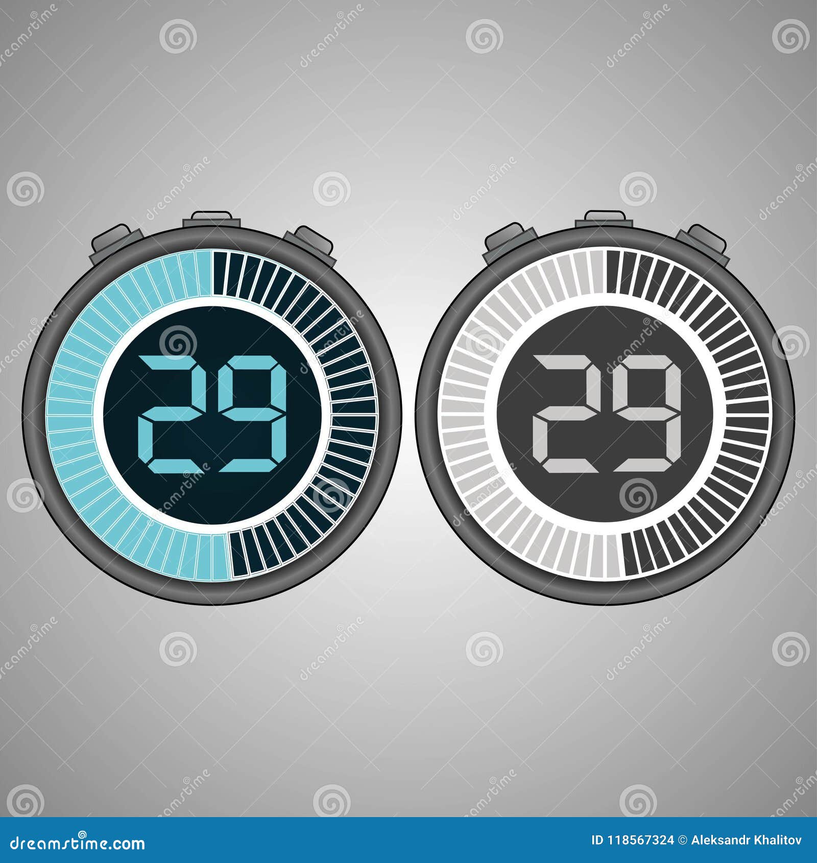 Electronic Digital Stopwatch 29 Seconds Stock Illustration ...