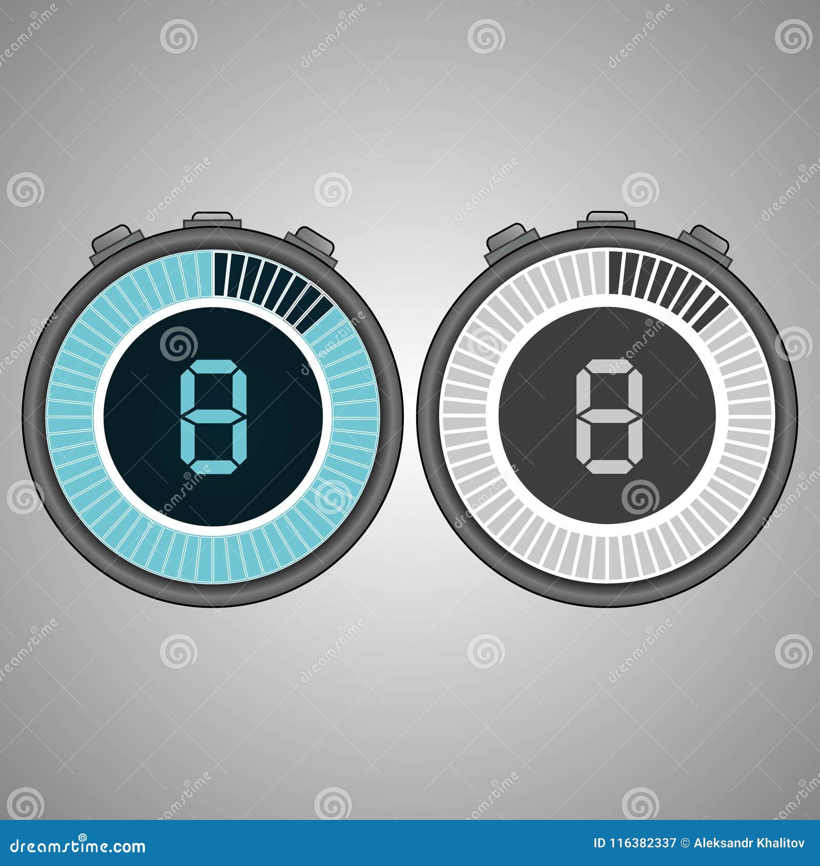 Electronic Digital Stopwatch. Timer 8 Seconds Isolated on Gray ... Electronic Digital Stopwatch. Timer 8 Seconds Isolated on Gray ...