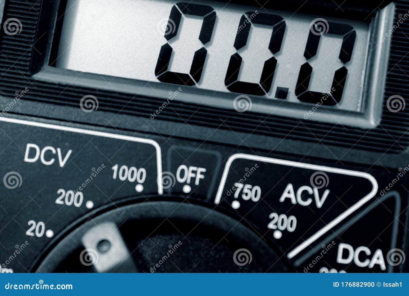 Electronic Digital Voltmeter with Zero Reading Close Up Stock Photo ...