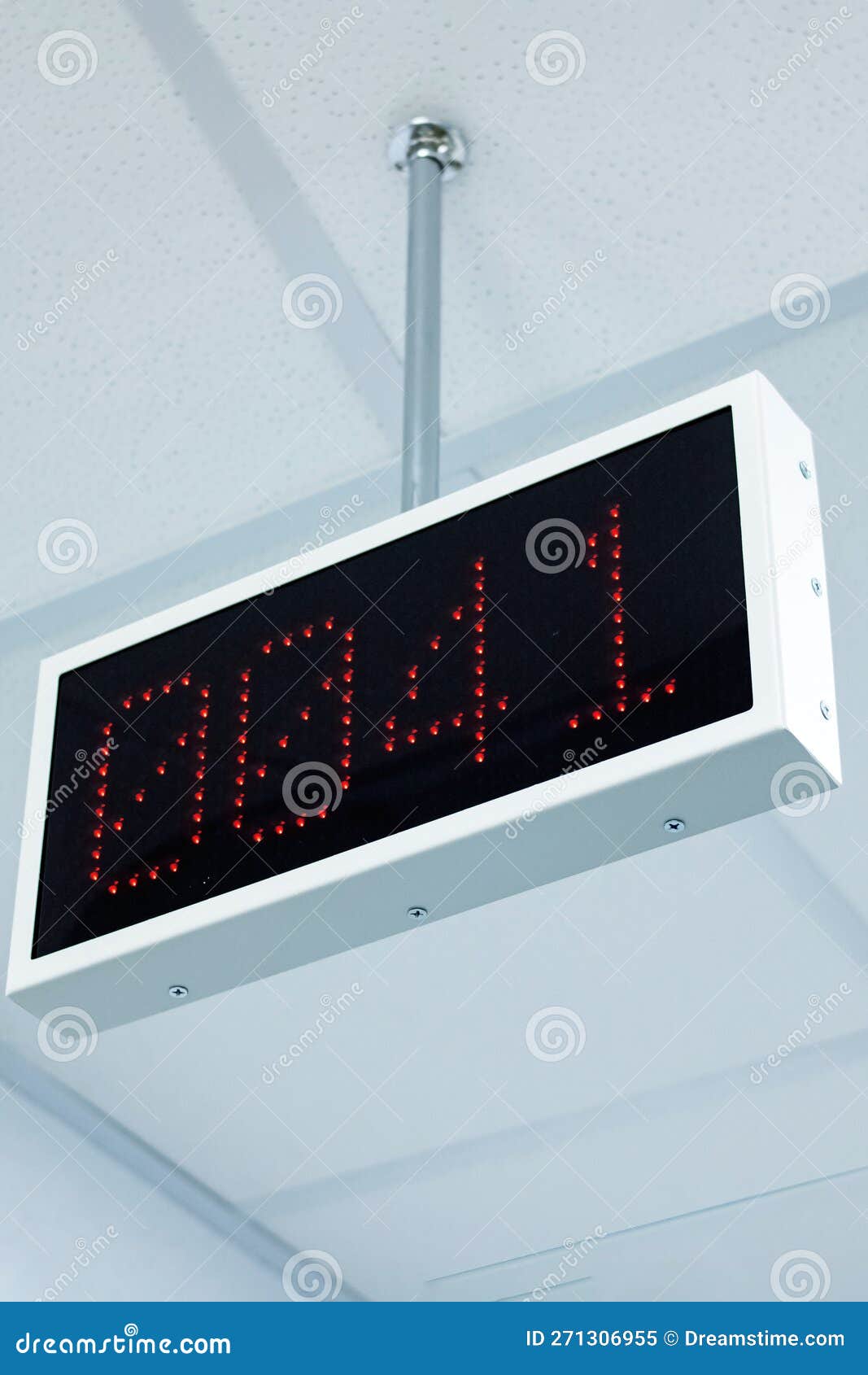 Electronic Display with Red Number in Service Center Stock Image ...