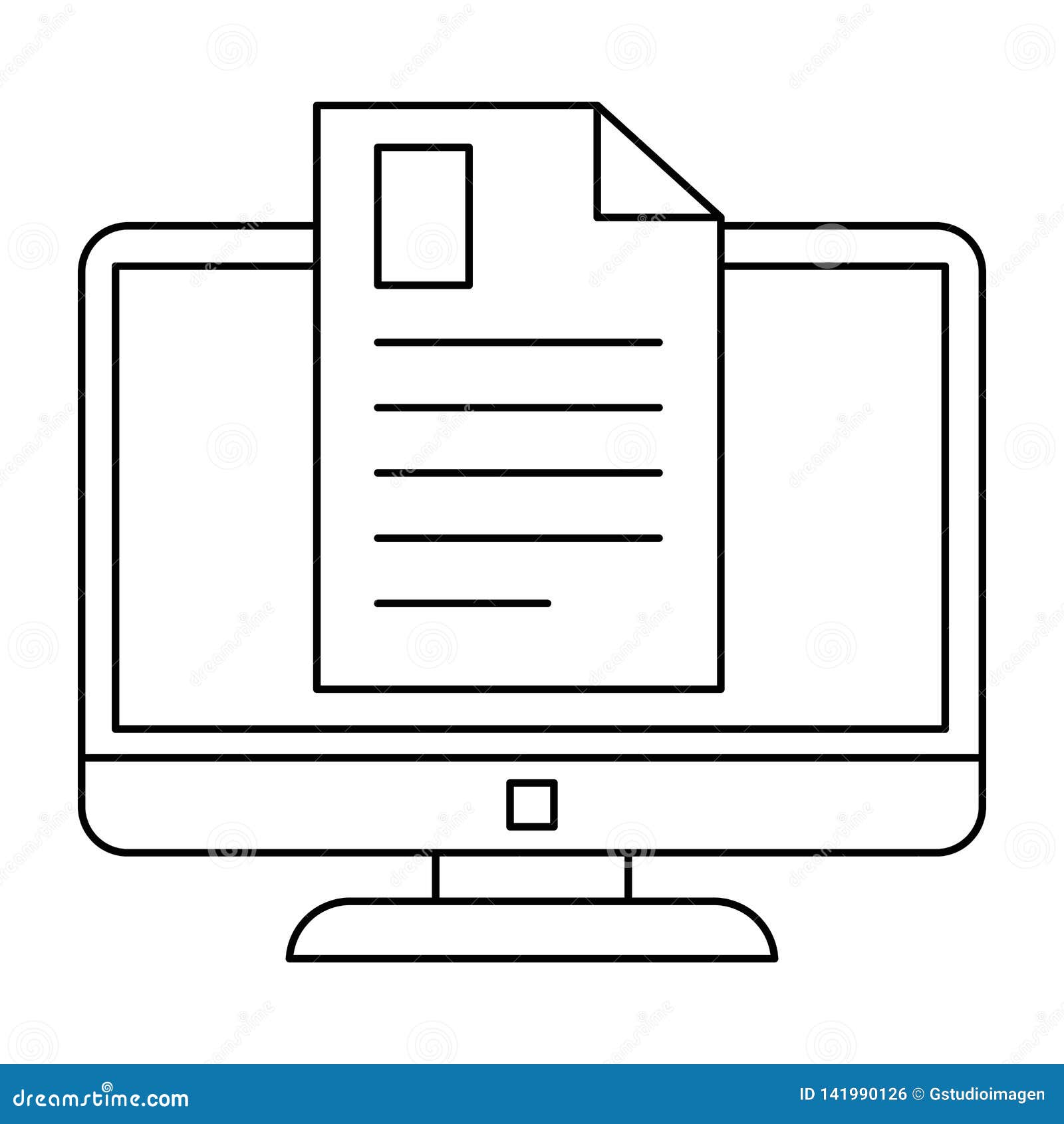 Electronic Document with Computer Stock Vector - Illustration of device ...
