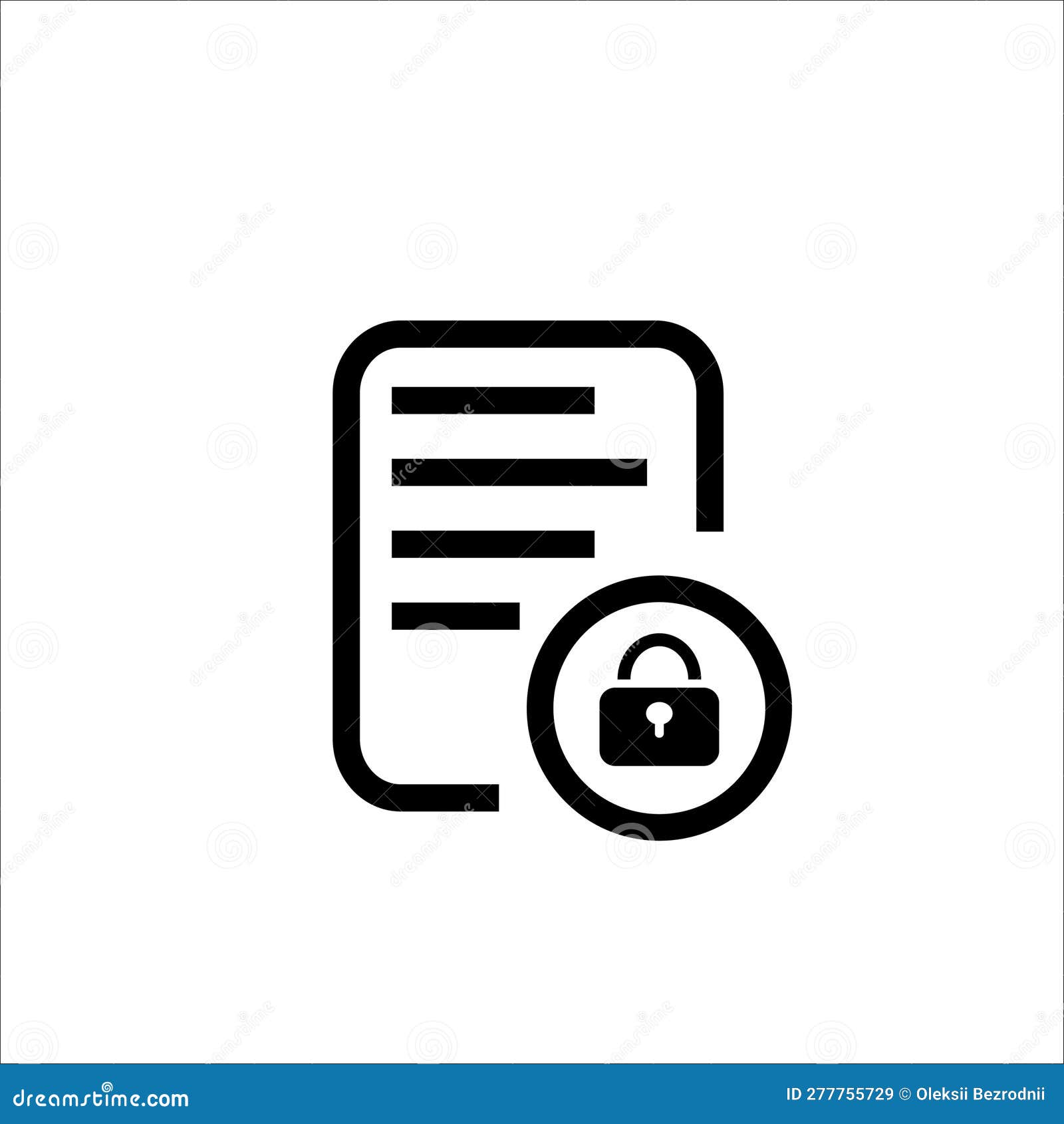 Electronic Document with Lock. Online Data Protection Stock Vector ...