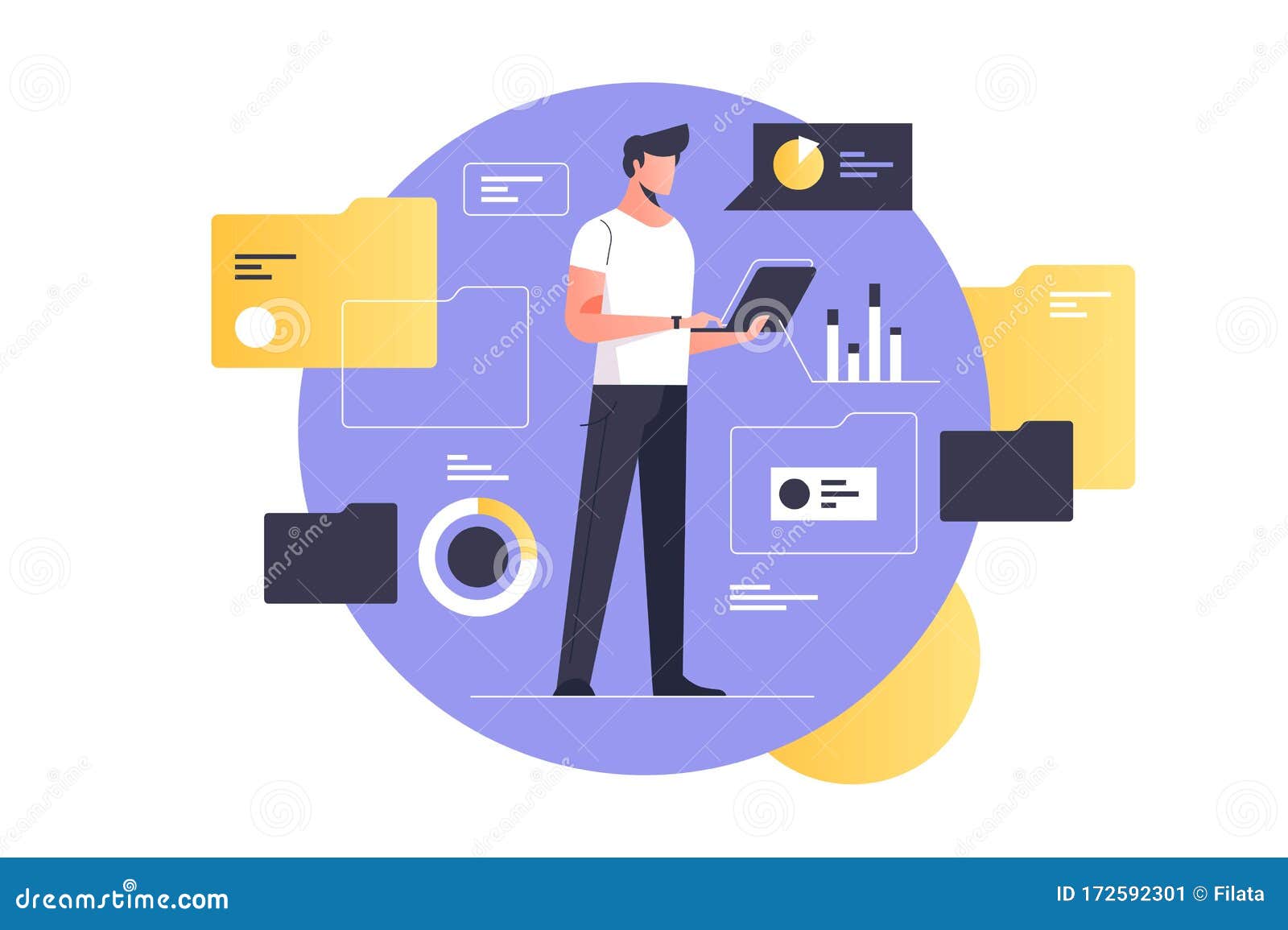 Electronic Document Management. Digital Data File Computer Archive ...