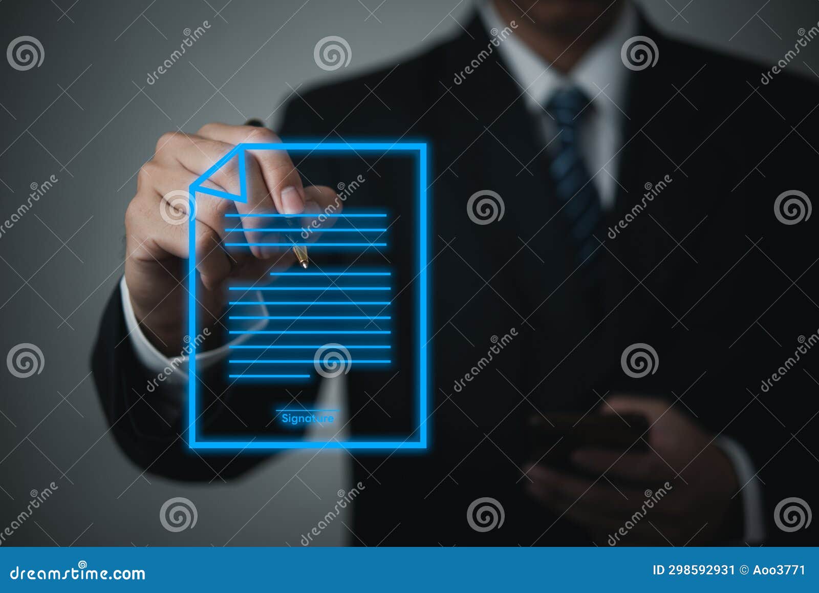 Electronic Document Signature Concept , Digital Document Hologram ...