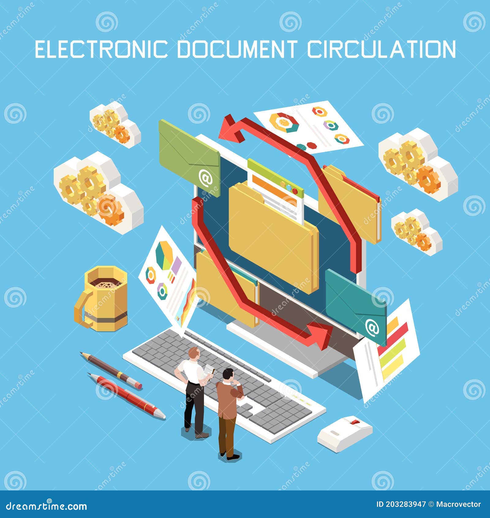 Documents Circulation Logo Design Template Vector Illustration ...