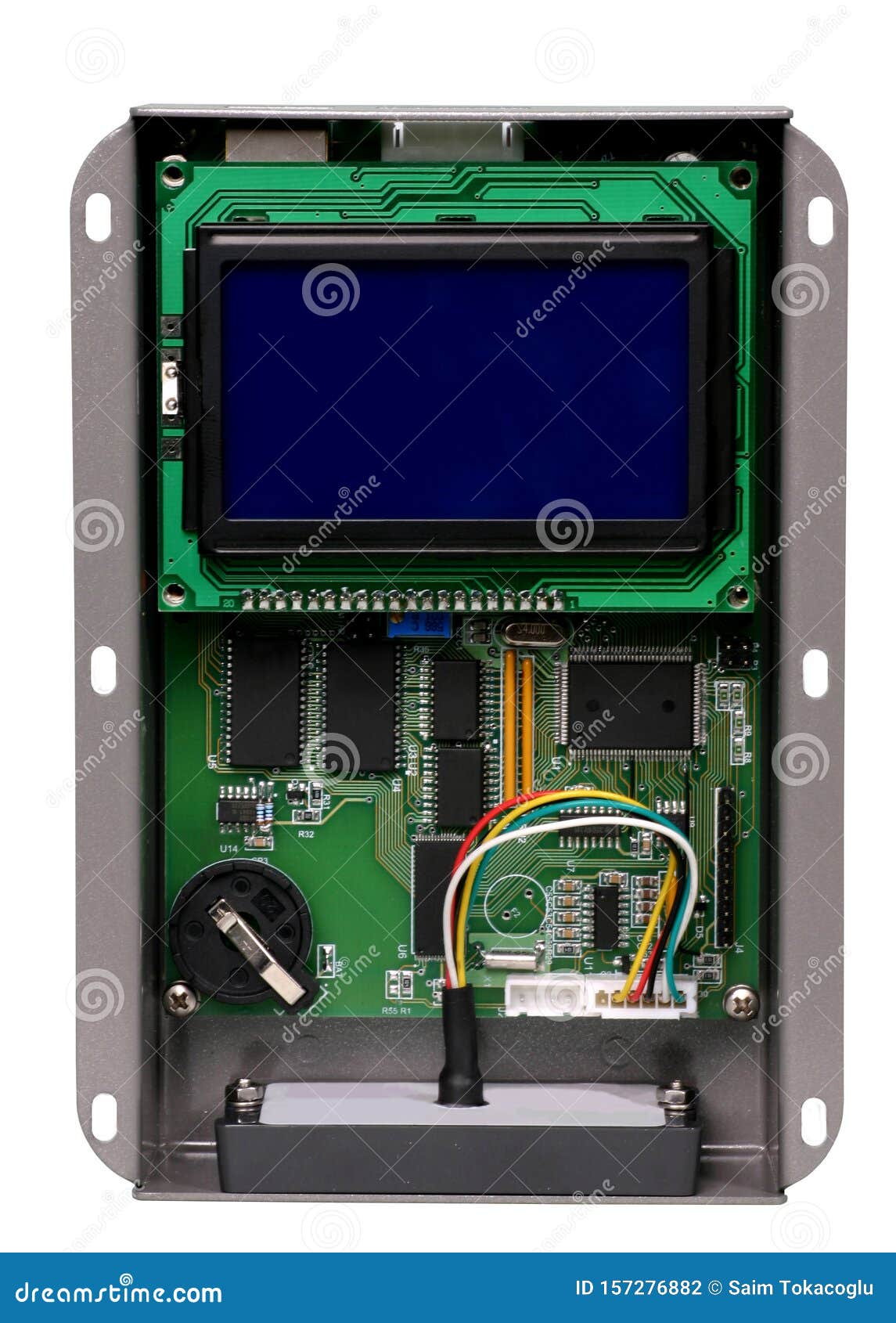 Electronic Door Access System with LCD Screen. Stock Photo - Image of ...