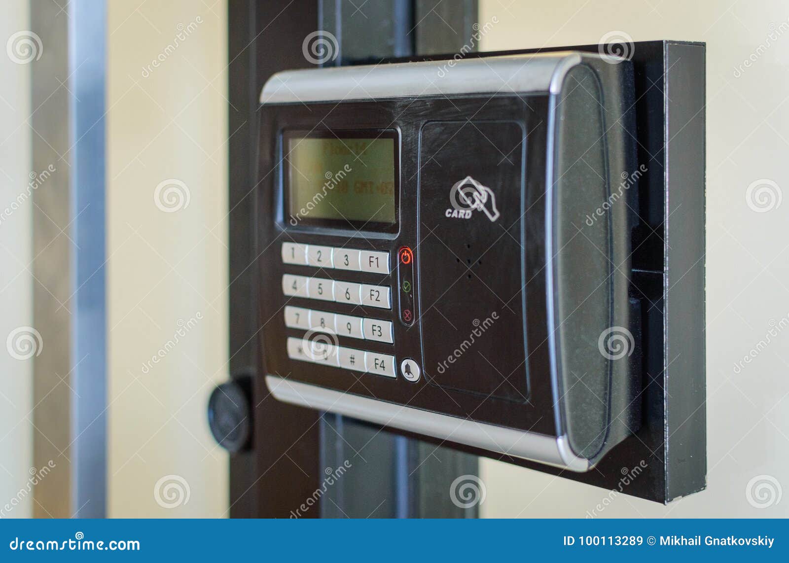 Electronic Door Lock Opening by Security Card or Code Number Stock ...