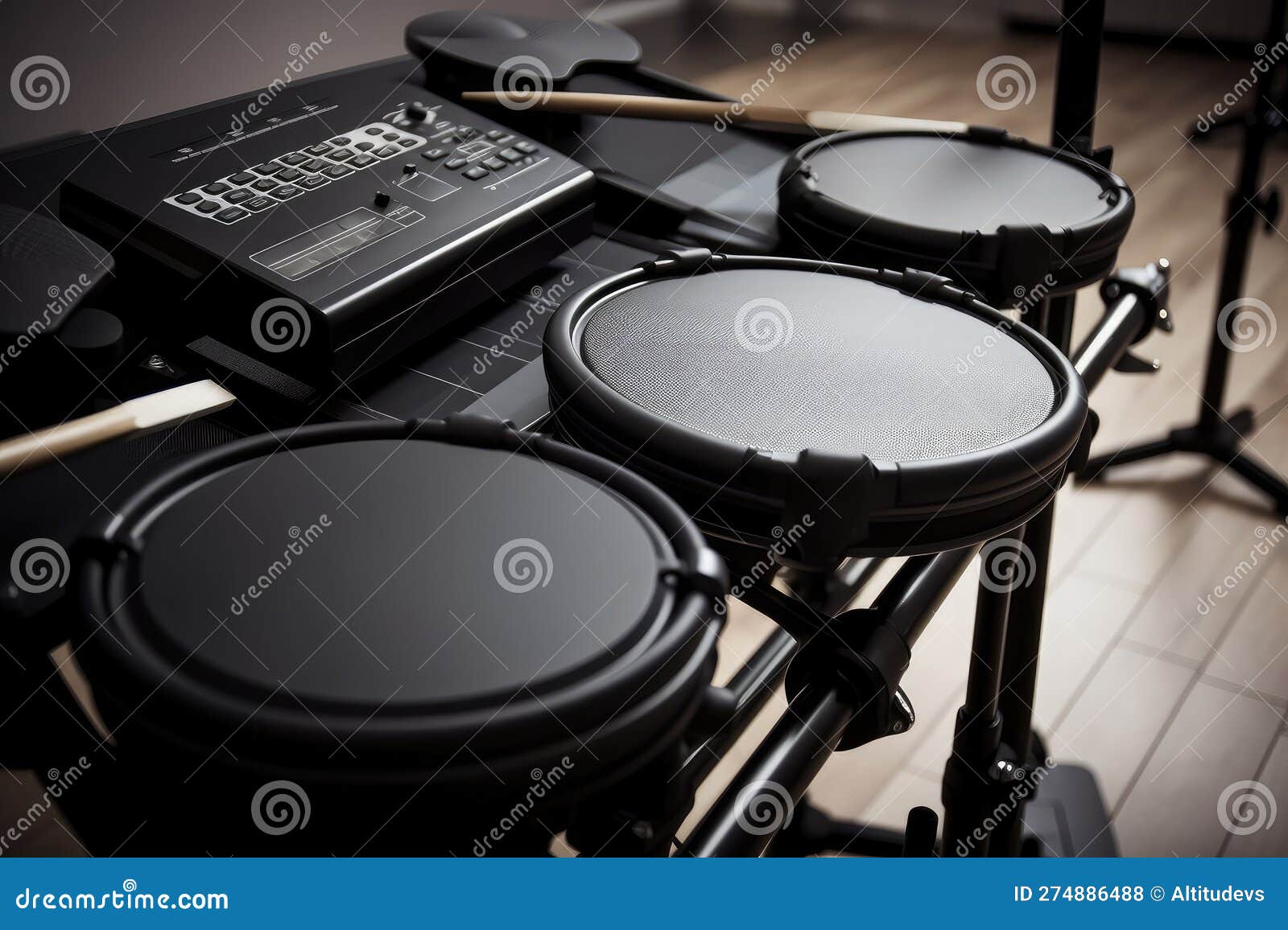 Electronic Drum Kit with a Variety of Electronic Percussion Instruments ...