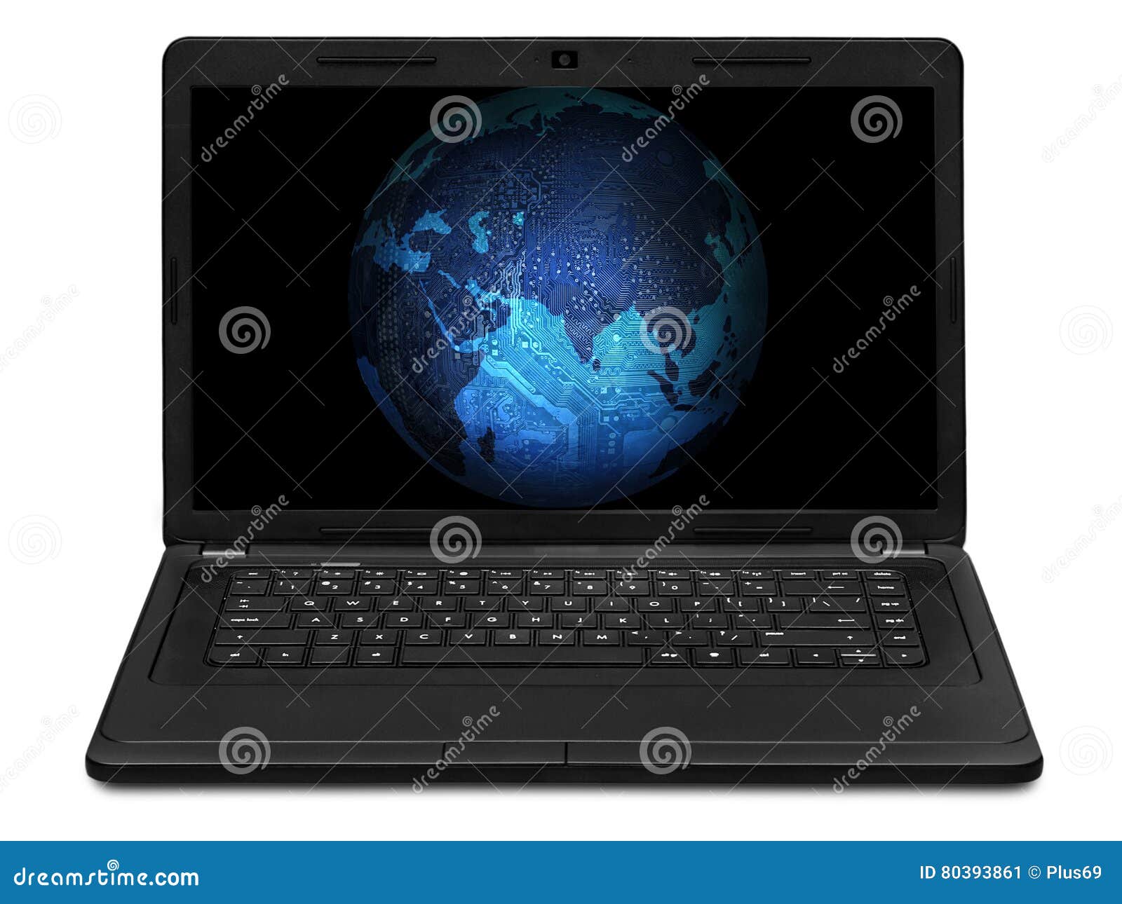 Electronic Earth on Laptop Screen Stock Image - Image of abstract ...