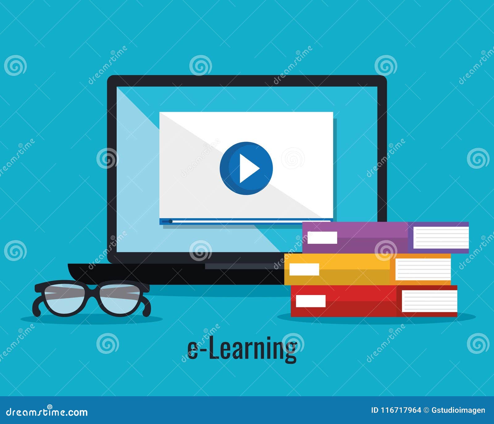 Electronic Education with Laptop Stock Vector - Illustration of ...