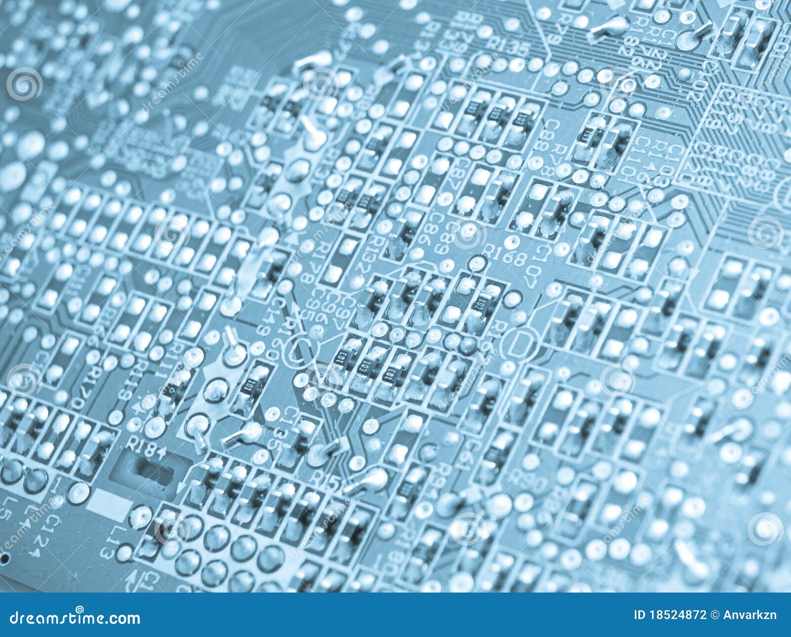 Electronic Elements on a Circuit Board Stock Photo - Image of hitech ...