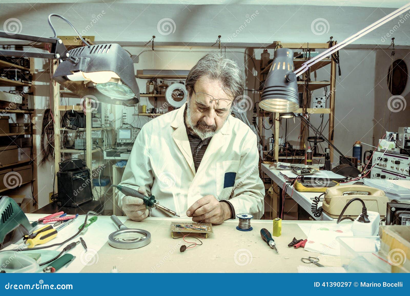 Electronic Engineer in the Laboratory Stock Image - Image of component ...
