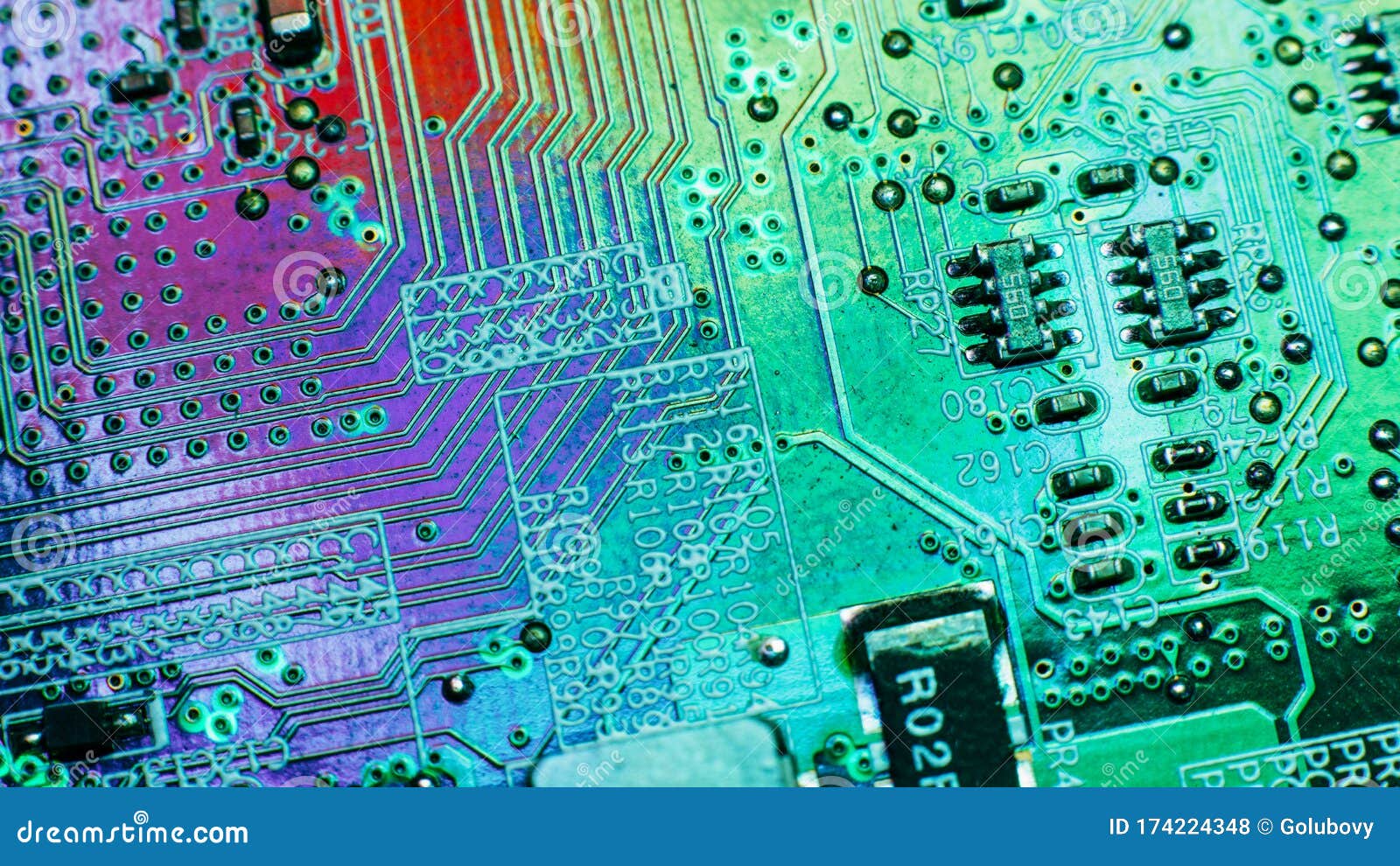 Electronic Engineering Circuit Board Tracks Pads Stock Photo - Image of ...