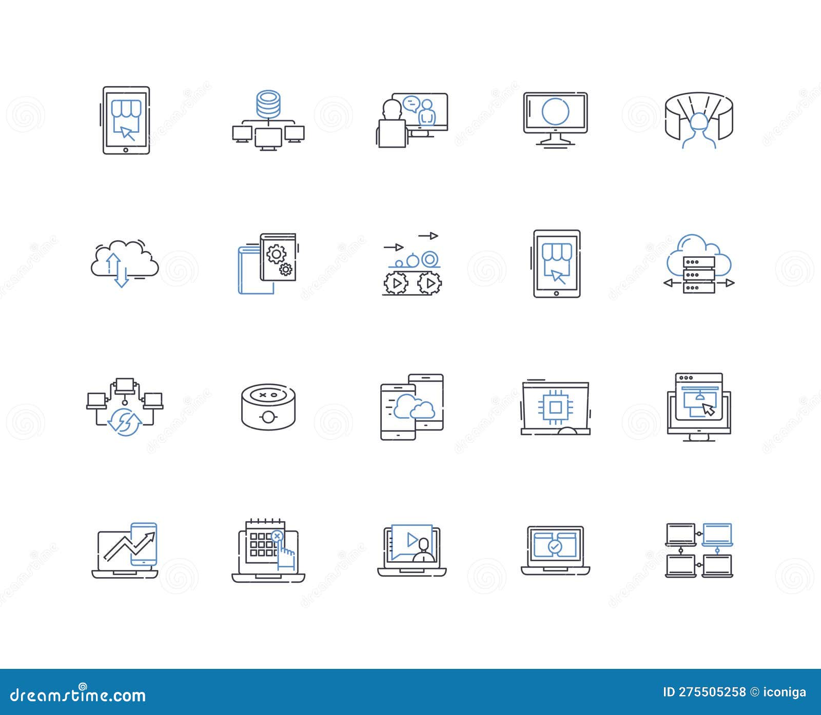 Electronic Engineering Line Icons Collection. Circuits, Semiconductor ...
