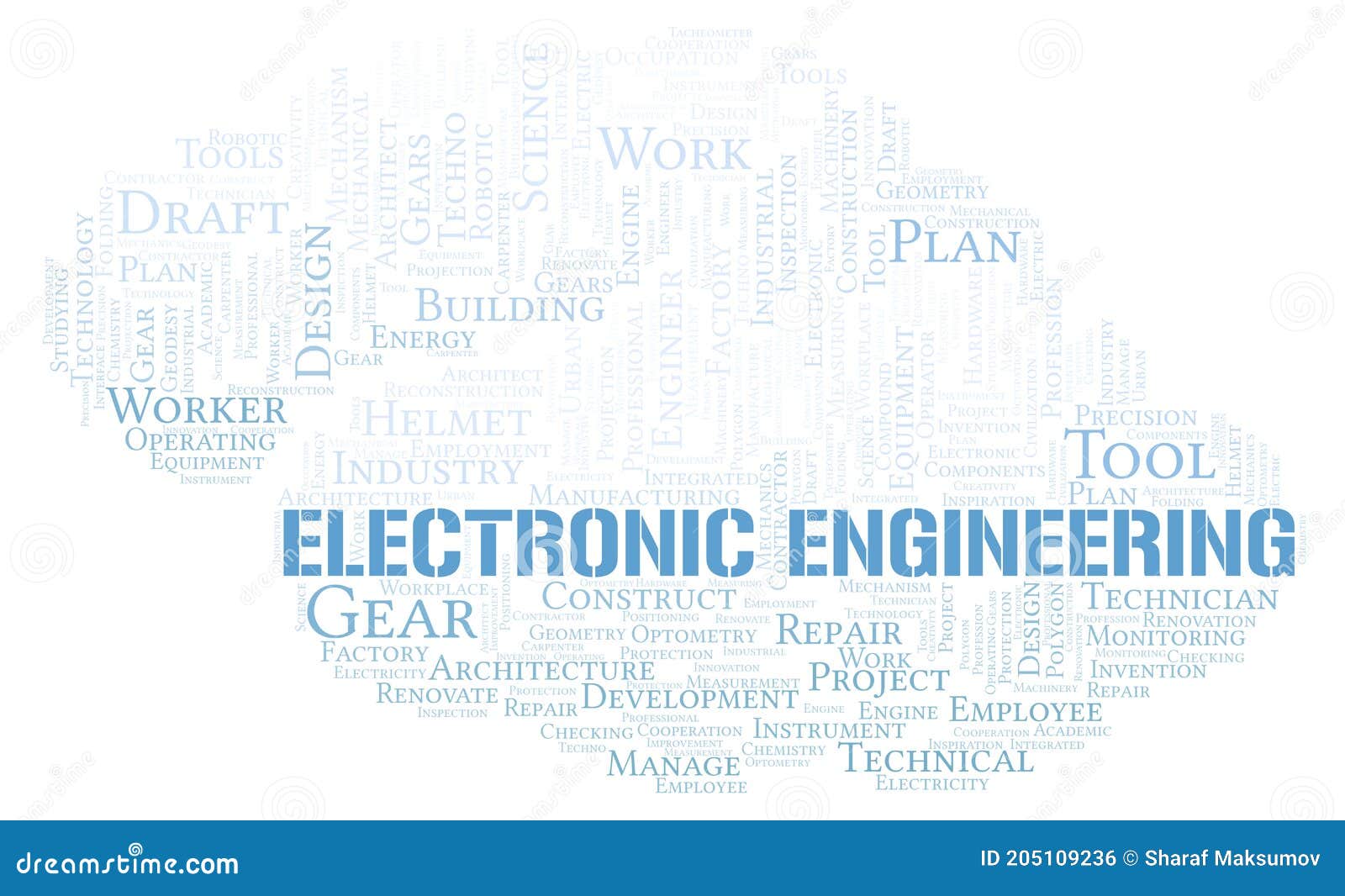 Electronic Engineering Typography Word Cloud Create with the Text only ...