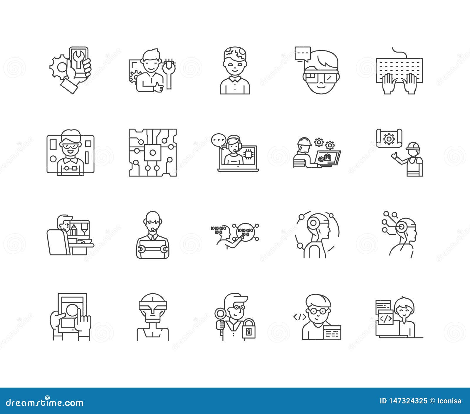 Electronic Engineers Line Icons, Signs, Vector Set, Outline ...