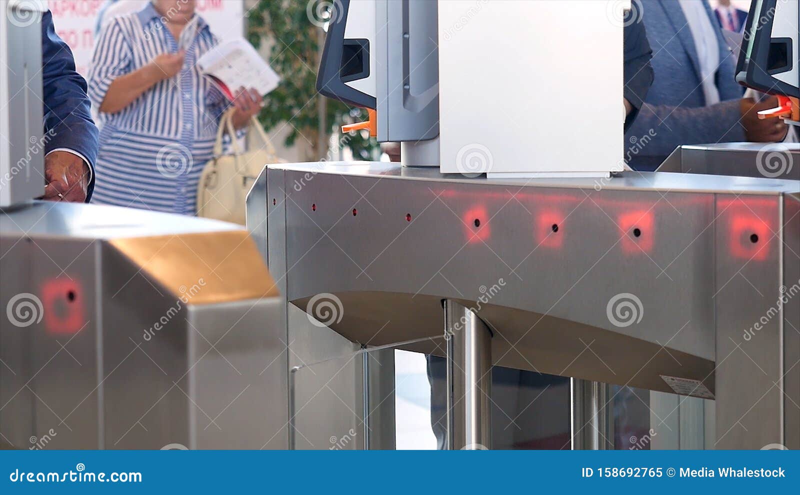 Electronic Entrance Gate Where People Can Pass by Scanning the Bar Code ... Electronic Entrance Gate Where People Can Pass by Scanning the Bar Code ...