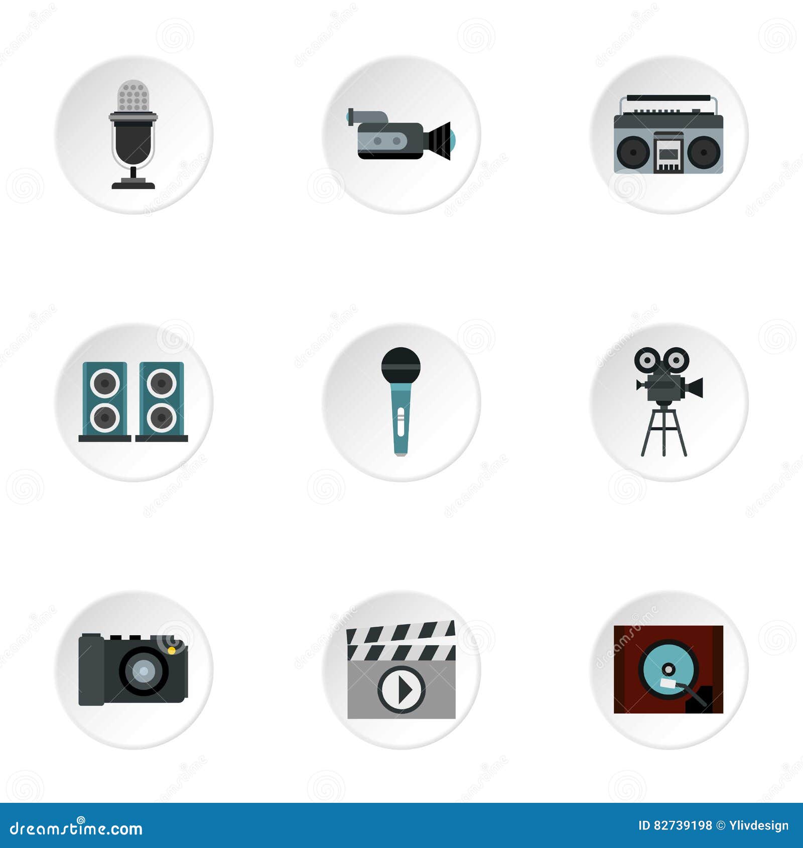 Electronic Equipment Icons Set, Flat Style Stock Vector - Illustration ...