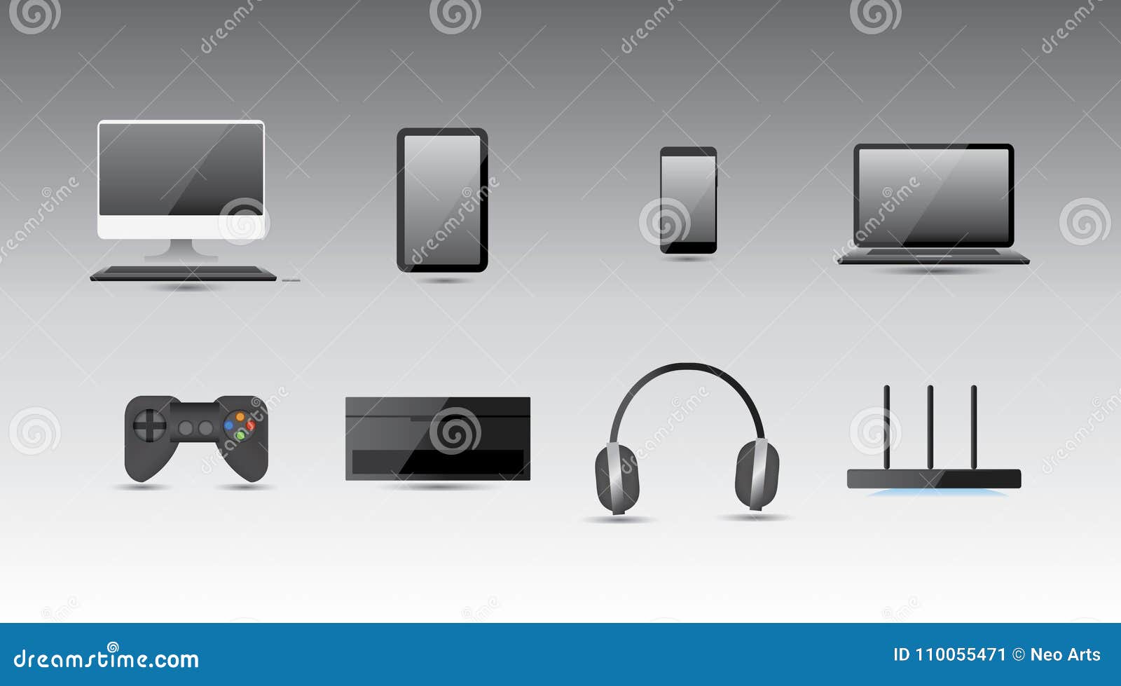 Illustration of Computer & Accessories Icons Stock Vector ...